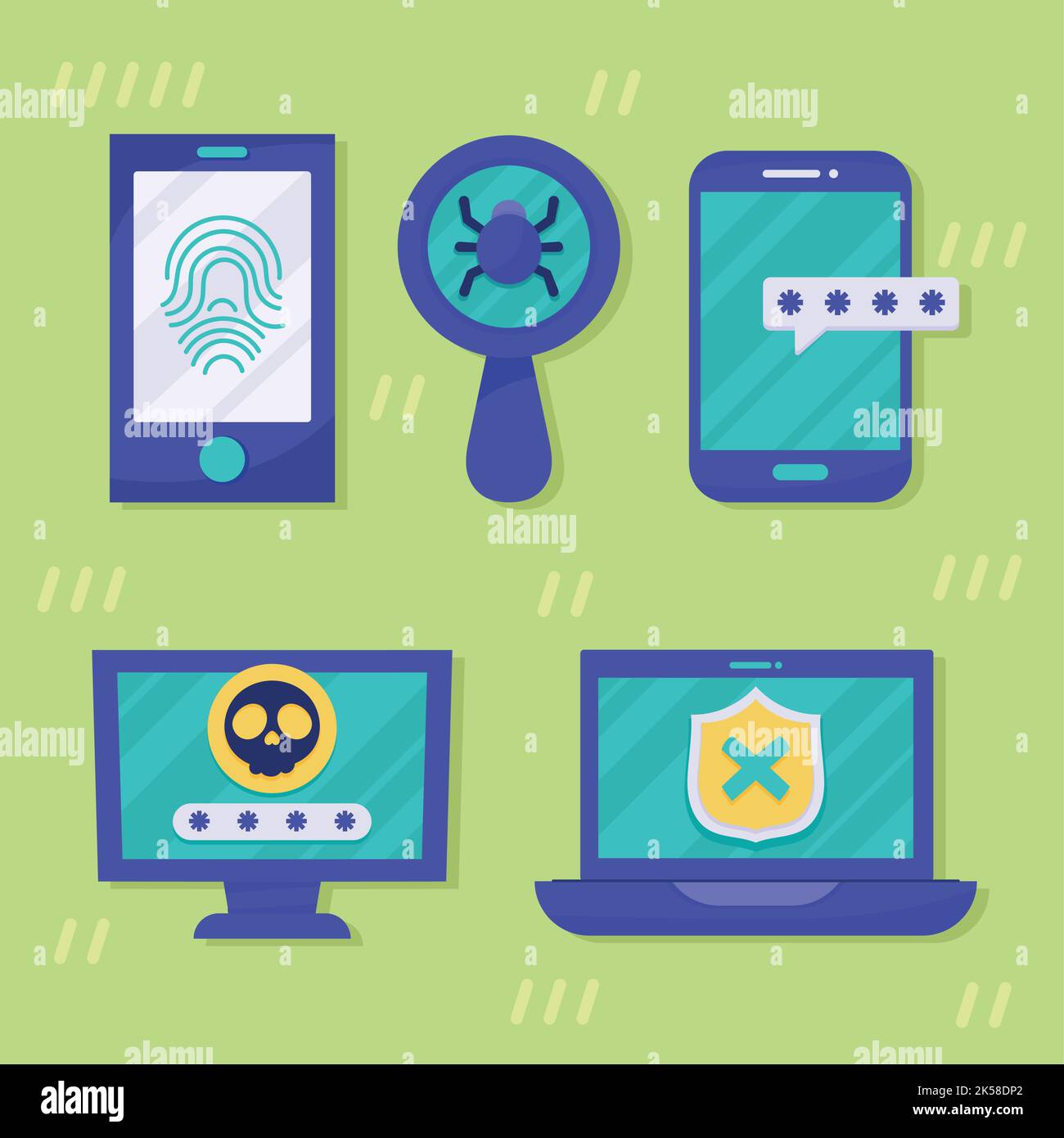 five cyber security set icons Stock Vector Image & Art - Alamy