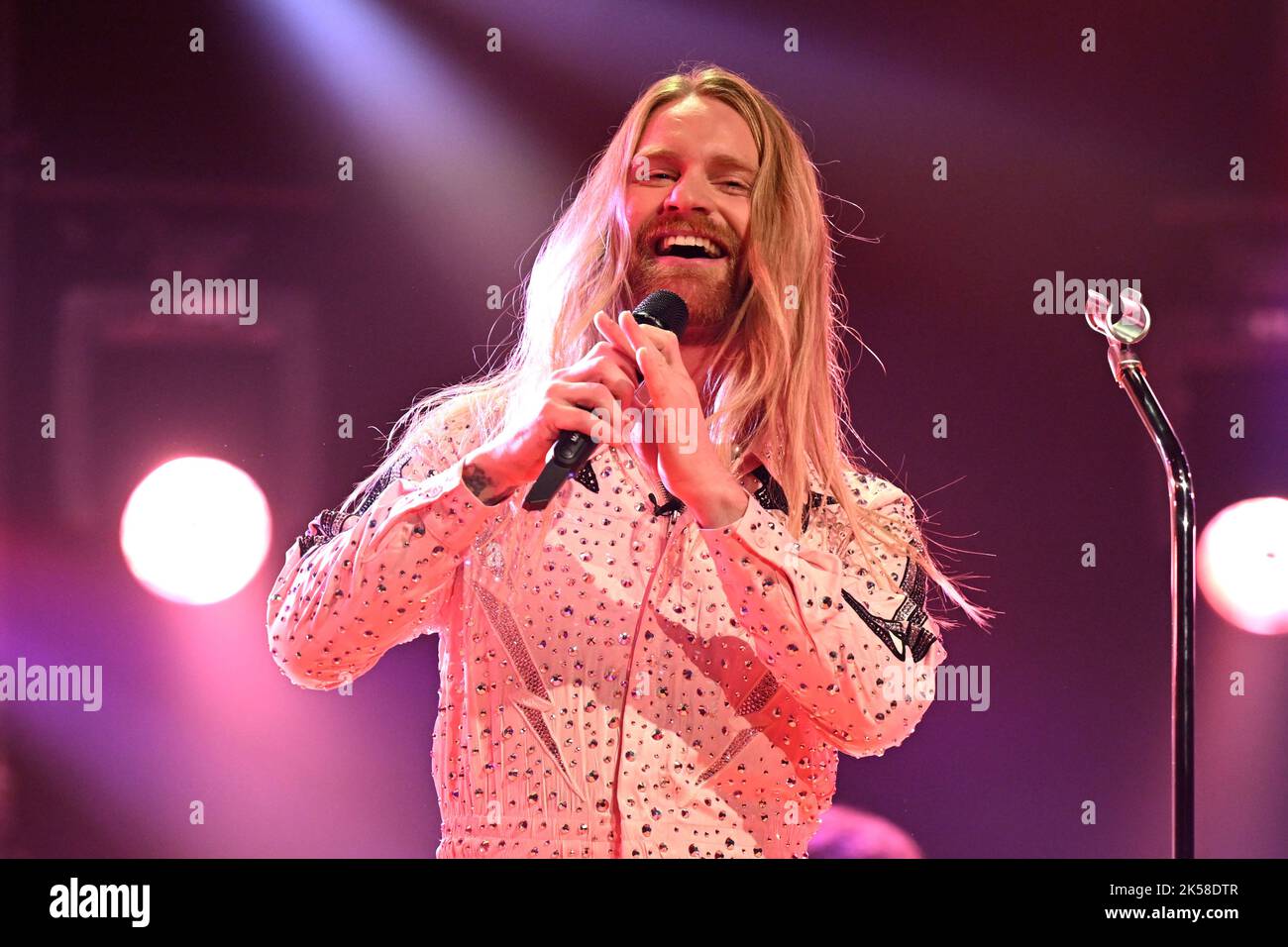 EDITORIAL USE ONLY Sam Ryder during filming for the Graham Norton Show ...