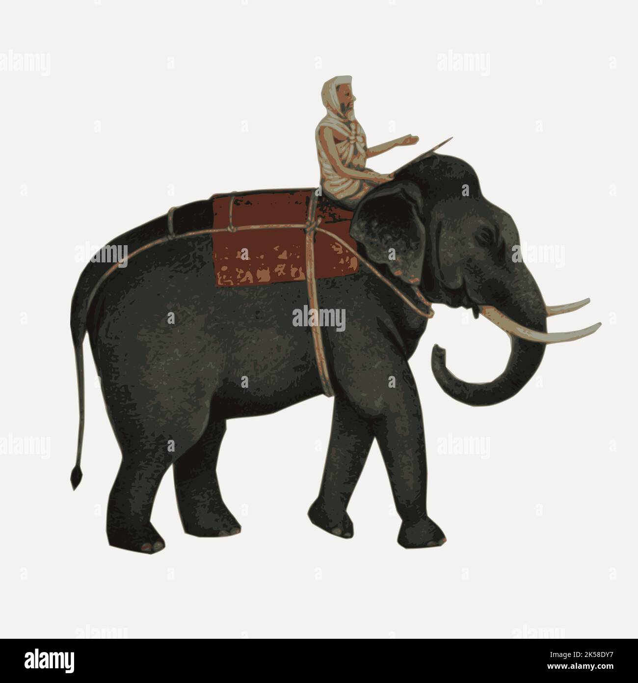 Indian mahout clipart, elephant rider illustration vector Stock Vector ...