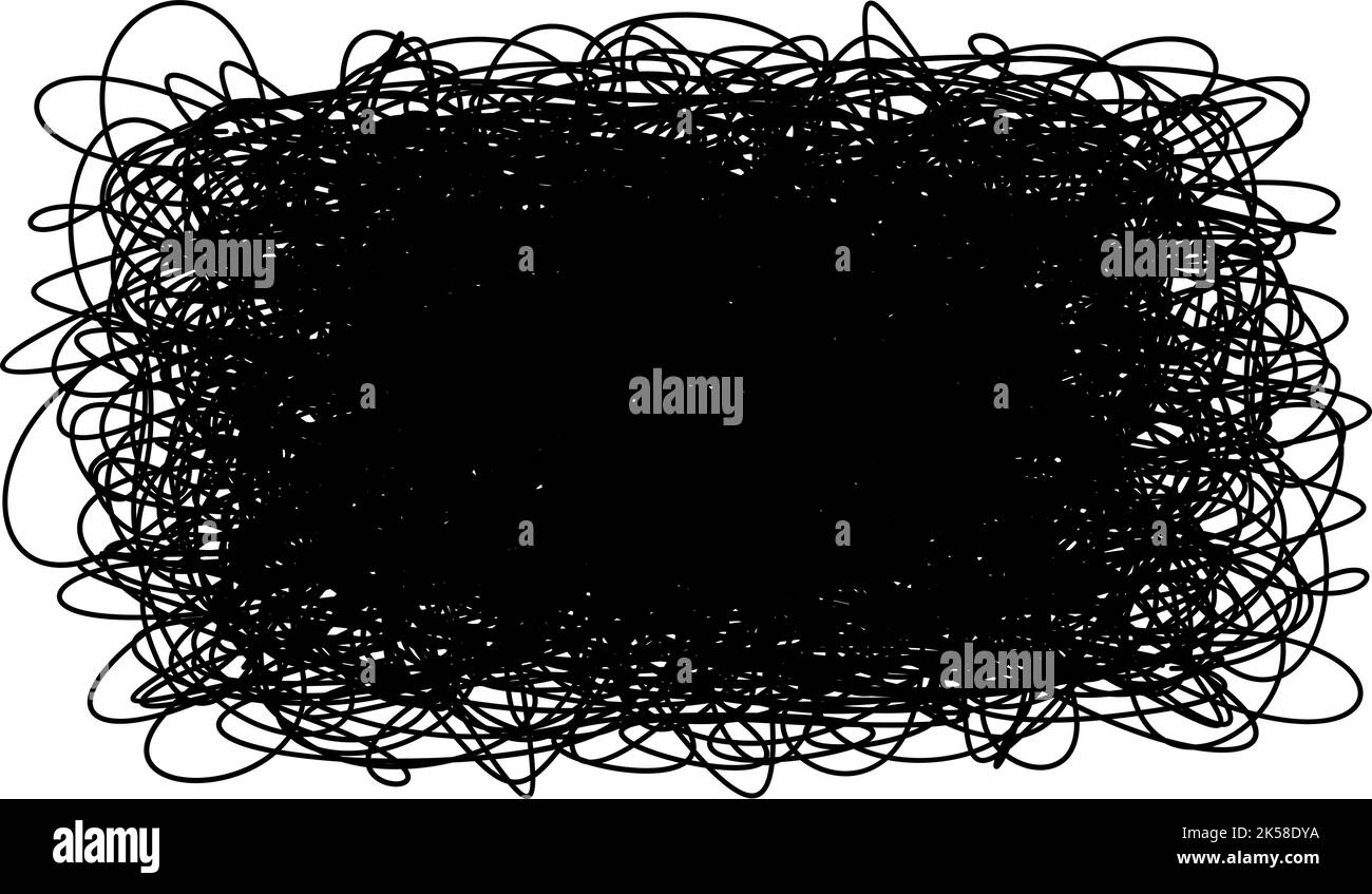 Grungy scribble rectangle banner, hand drawn with thin line, isolated ...