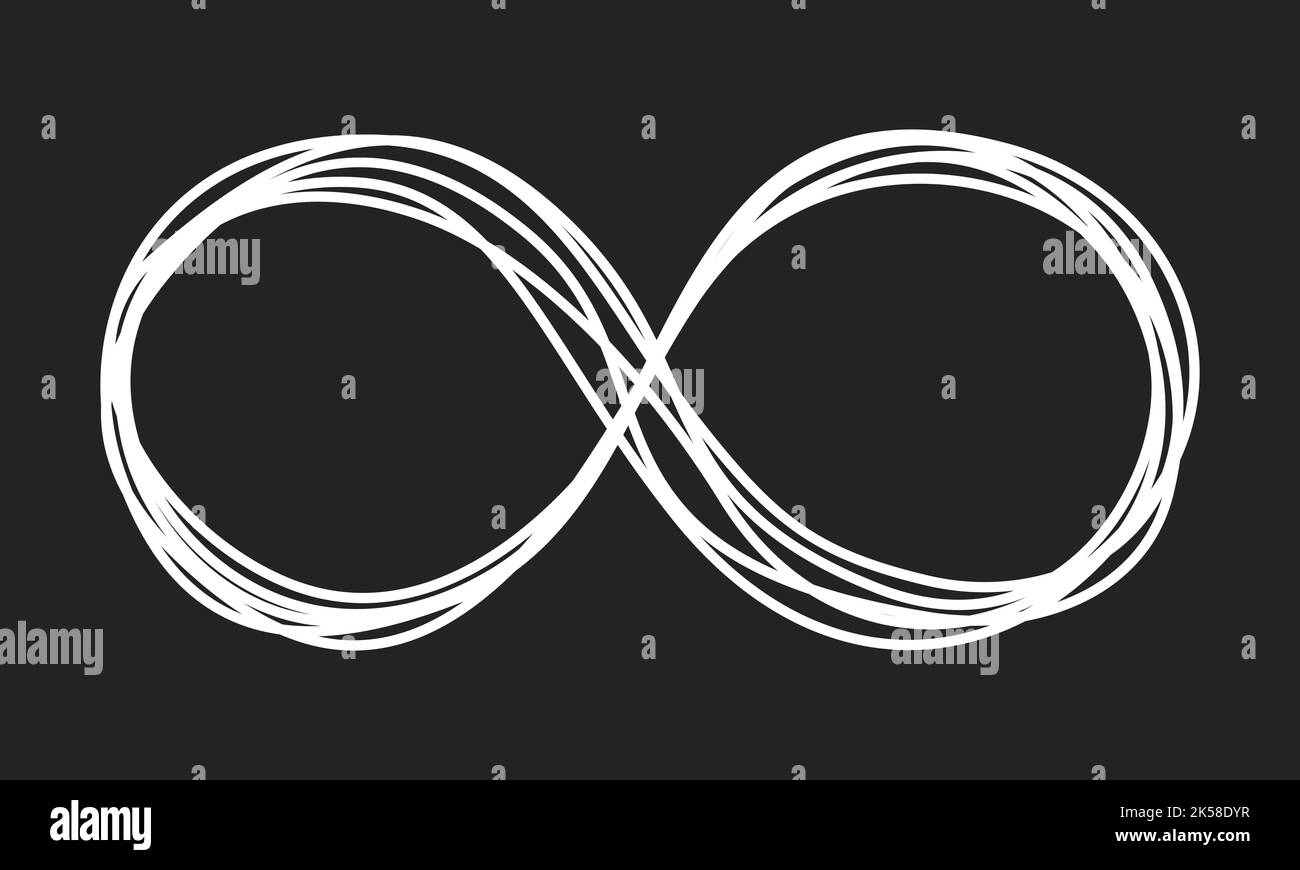 Infinity symbol scribble hand drawn with thin line, chalkboard effect ...
