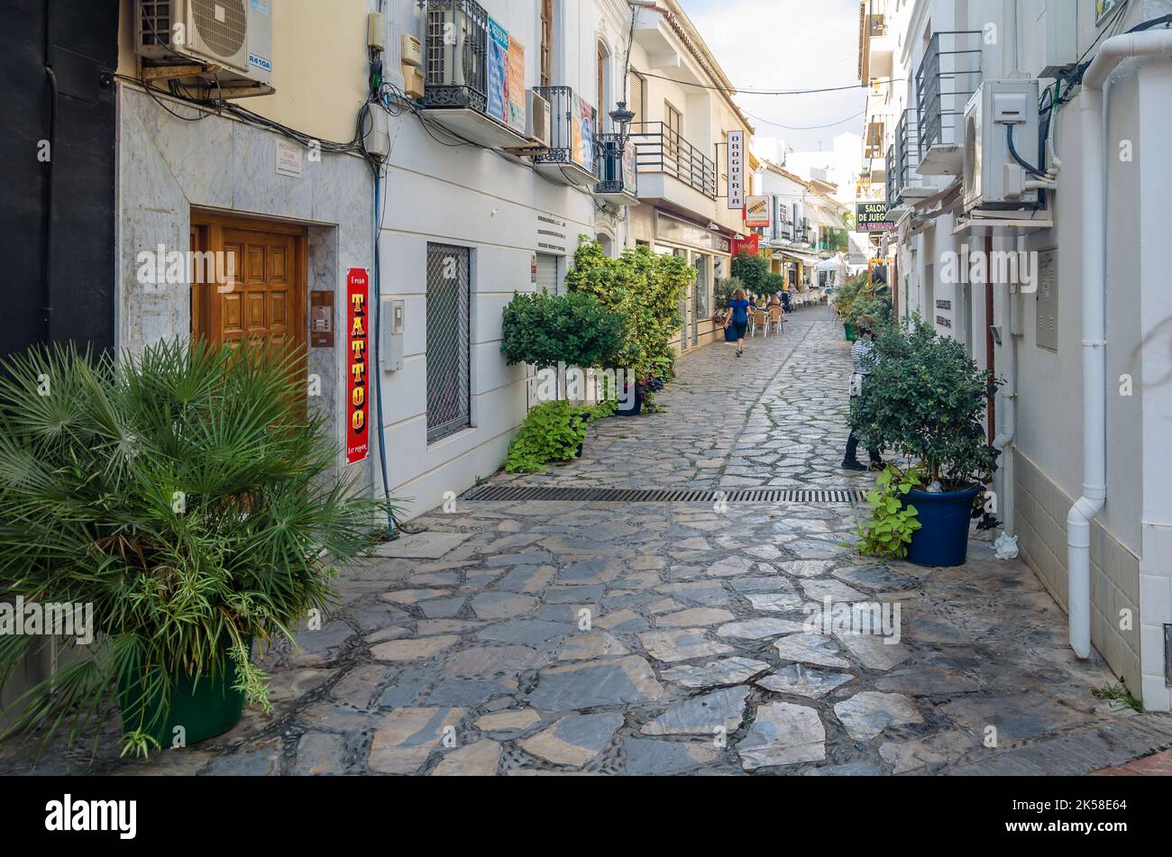 Typical andalusian street in estepona hi-res stock photography and ...