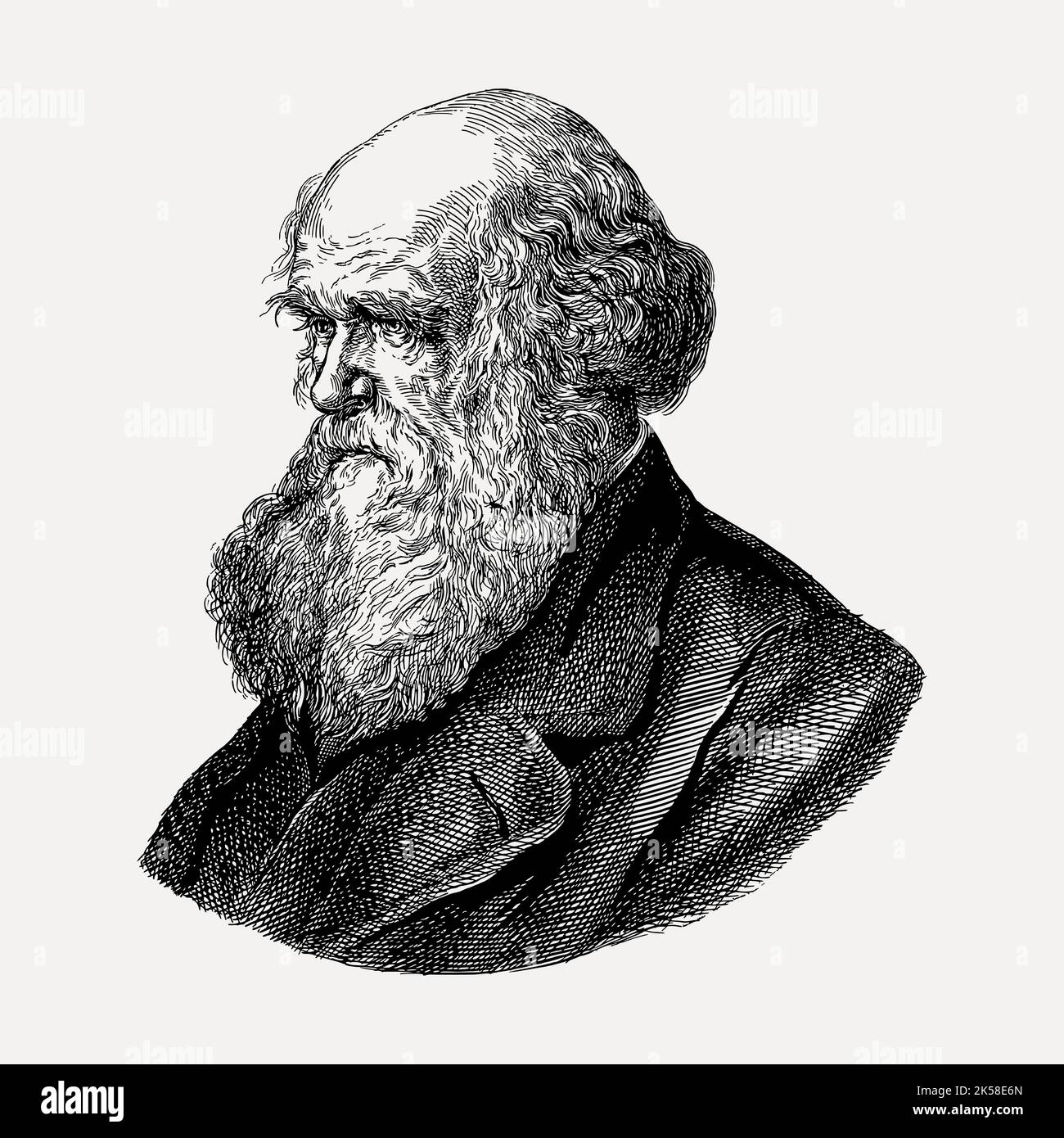 Charles darwin hand drawn clipart hi-res stock photography and images ...
