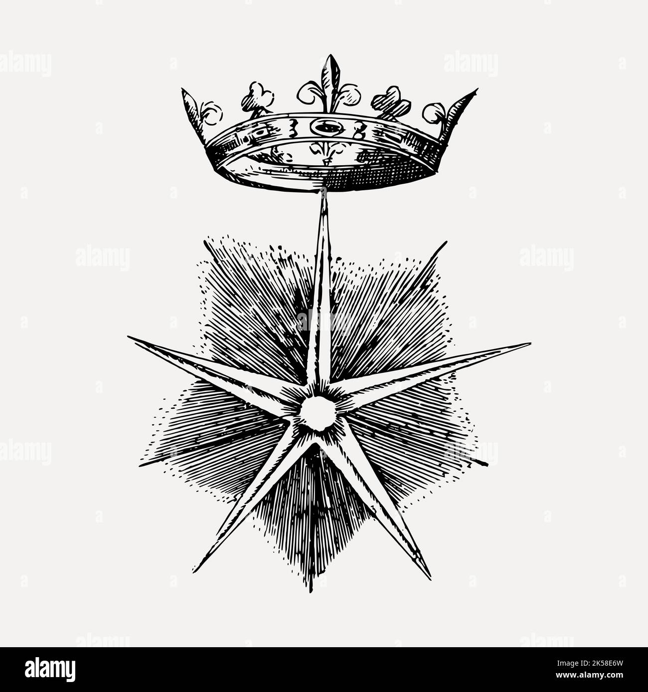 Star emblem hand drawn clipart hi-res stock photography and images - Alamy