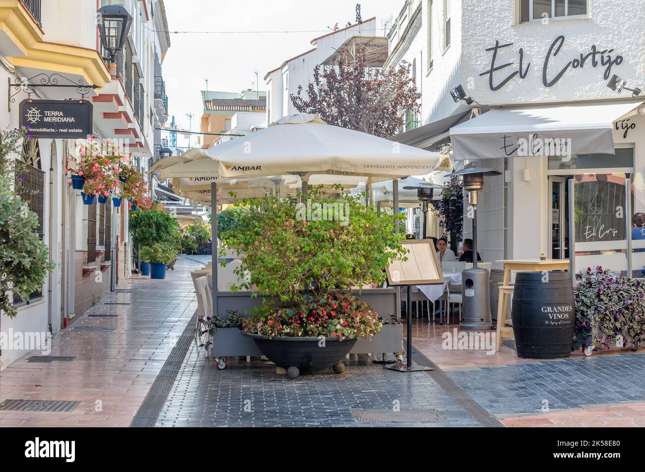 Typical andalusian street in estepona hi-res stock photography and ...