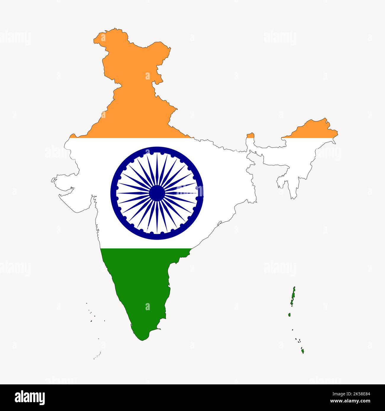 India flag map clipart, country illustration vector Stock Vector Image ...