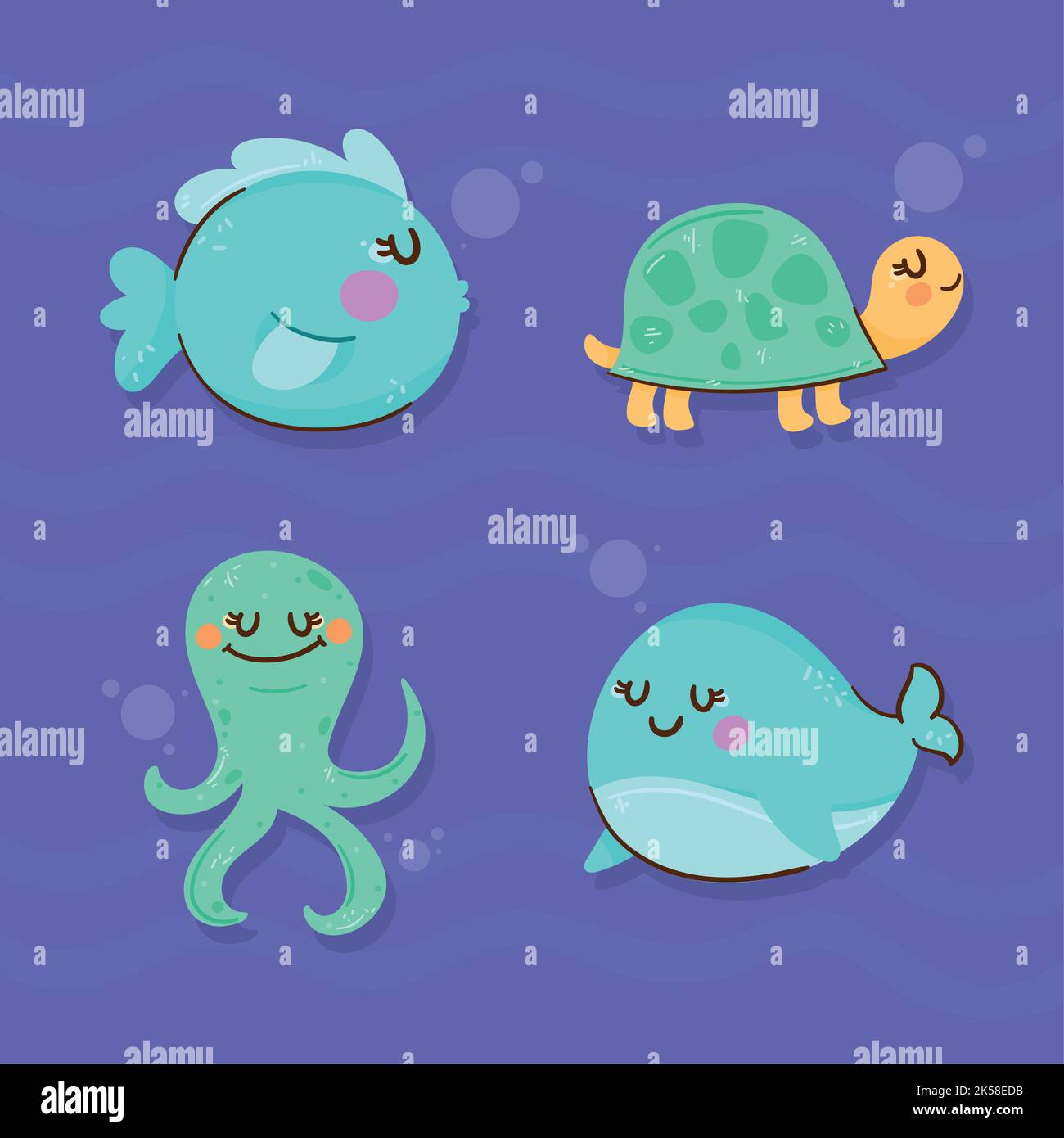 four cute animals set characters Stock Vector Image & Art - Alamy
