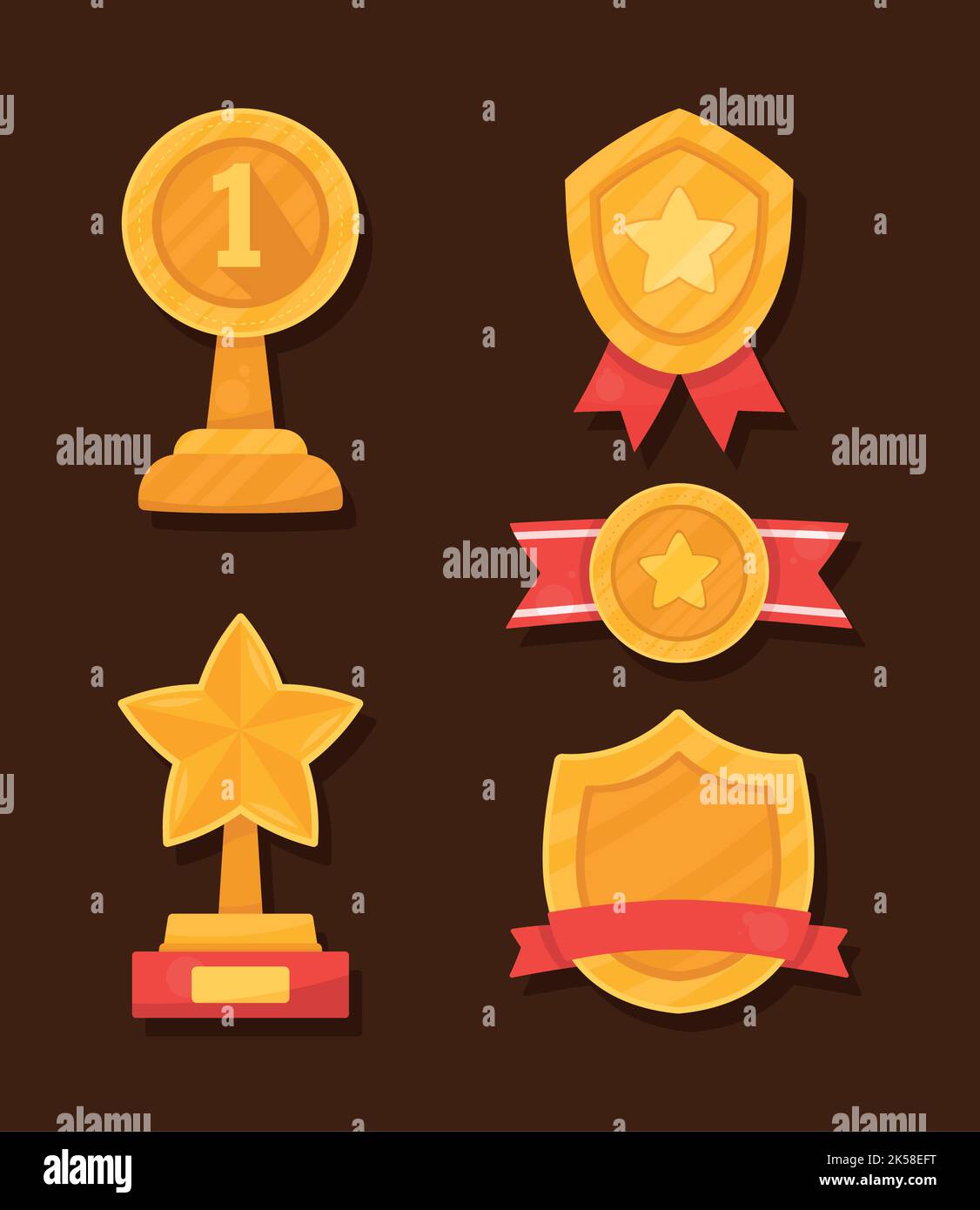 five prize awards set icons Stock Vector Image & Art - Alamy