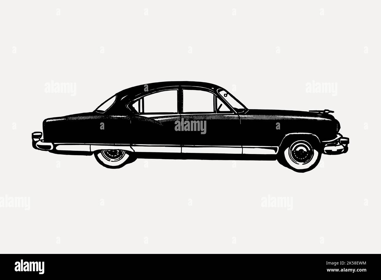 Black car hand drawn clipart, transportation illustration vector Stock ...