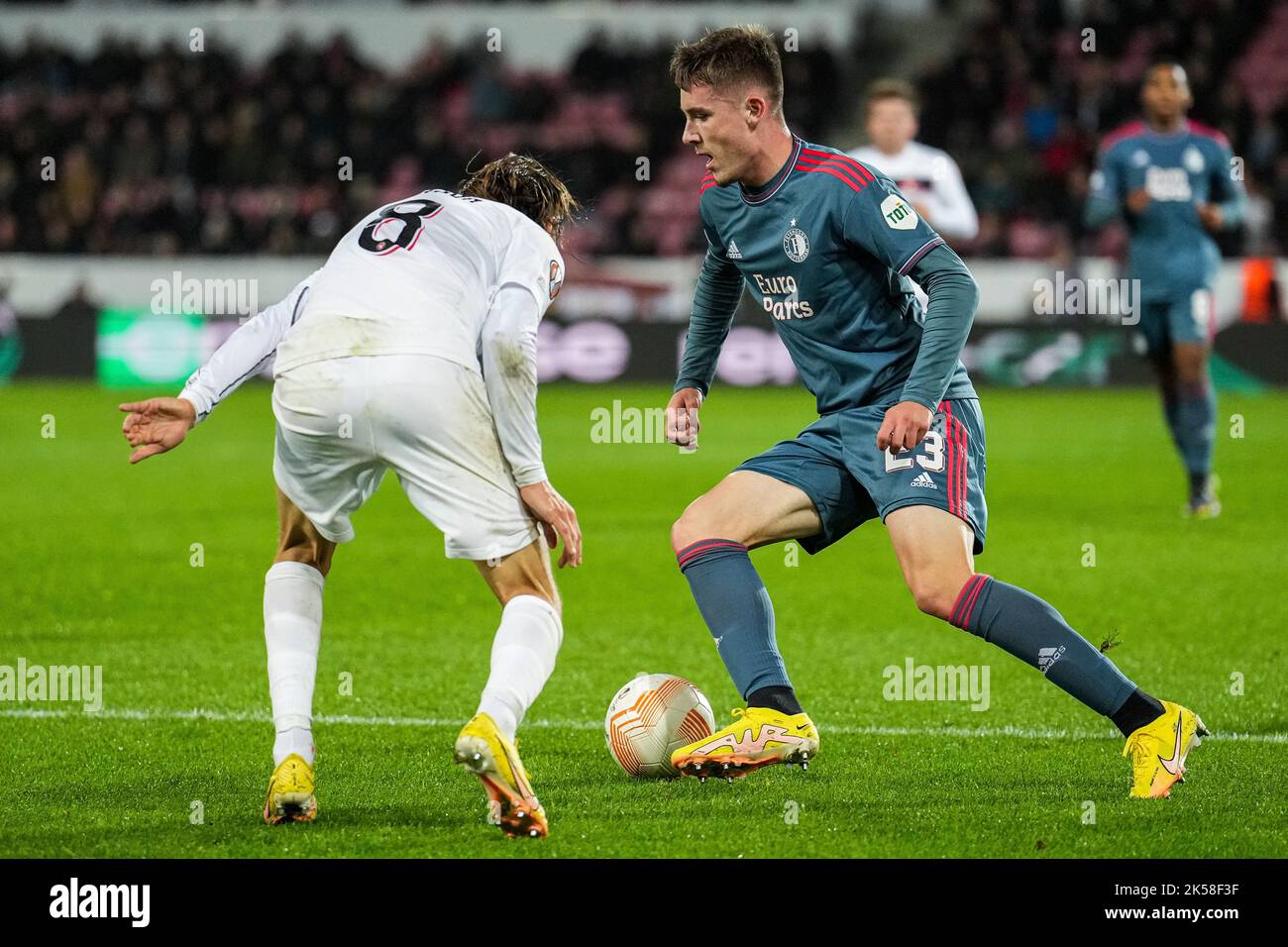 Herning - Kristoffer Olsson of FC Midtjylland, Patrik Walemark of ...
