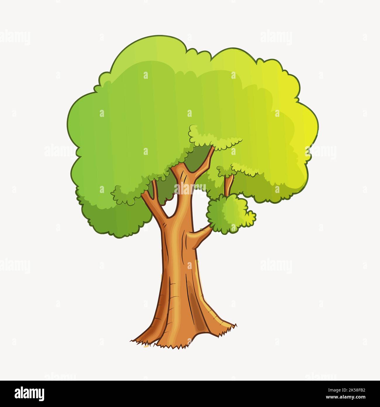 Tree clipart, botanical cartoon illustration vector Stock Vector Image ...