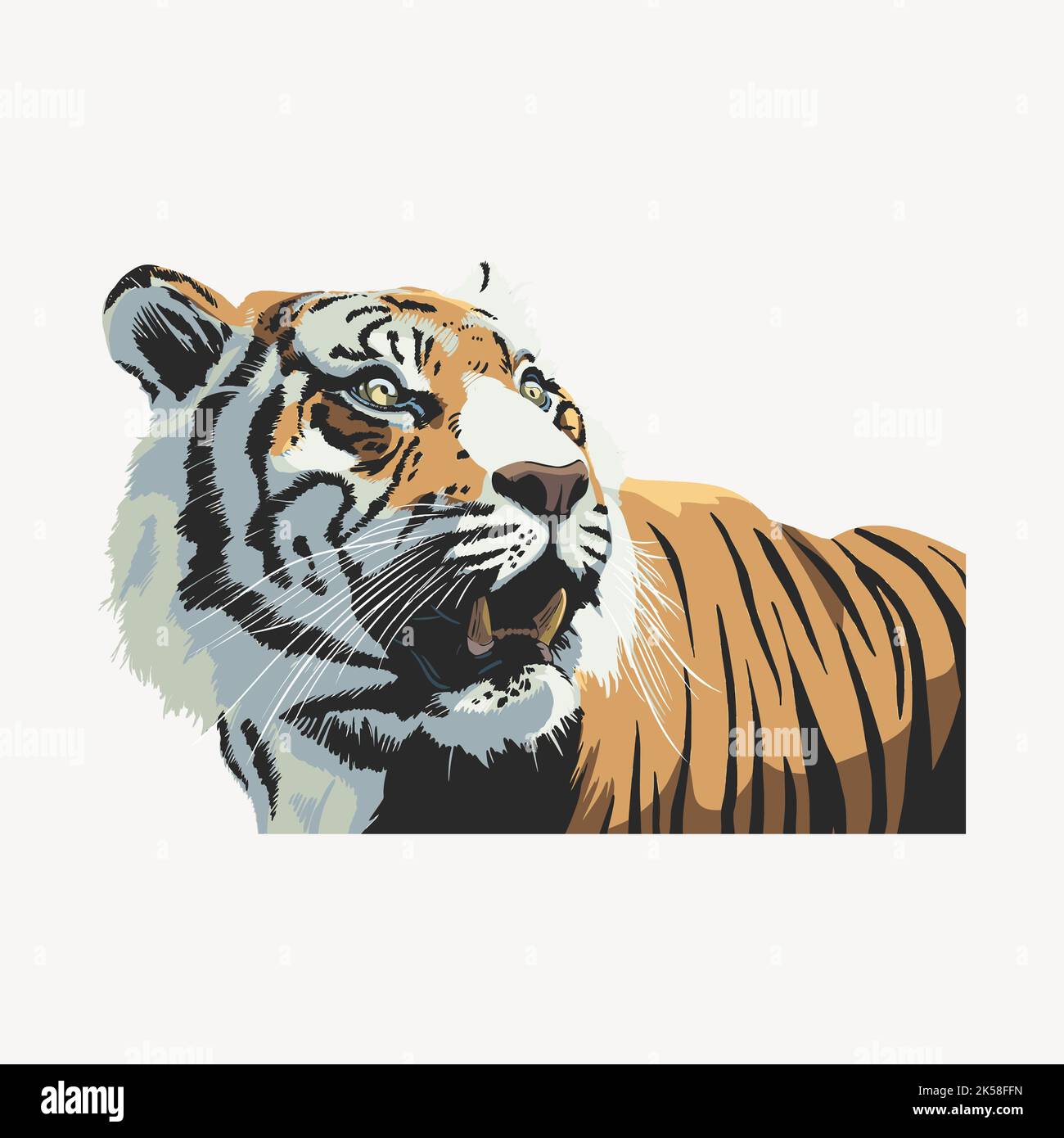 Tiger clipart, wild animal illustration vector Stock Vector Image & Art - Alamy