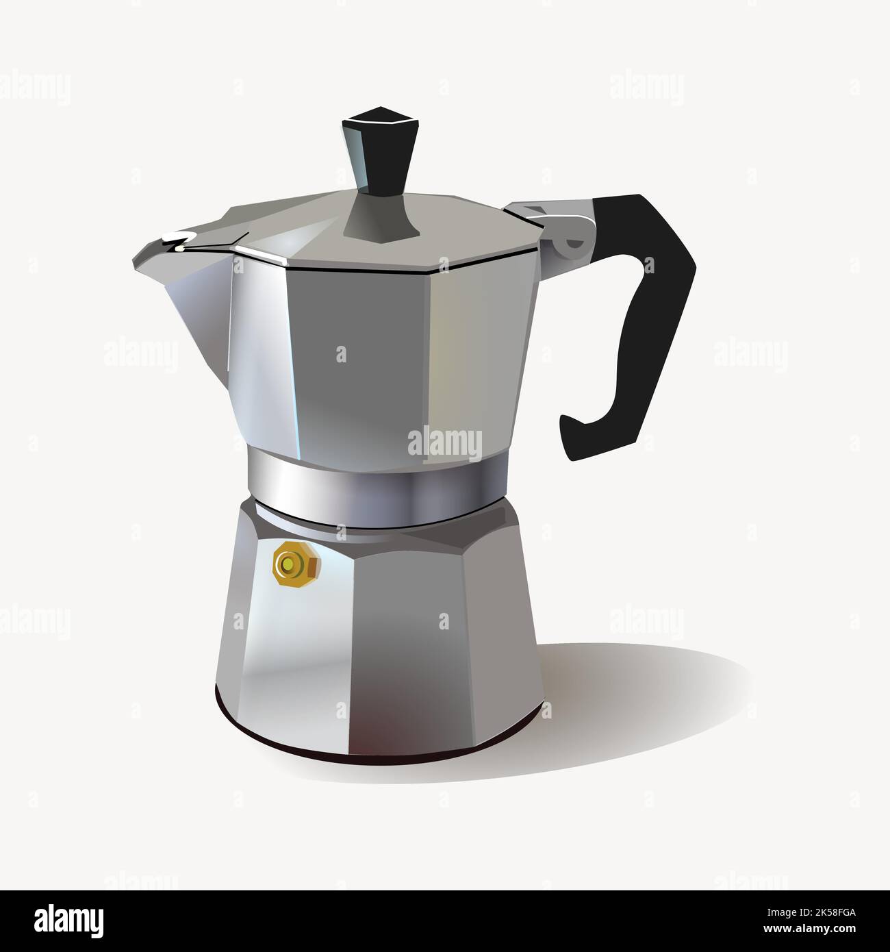 Moka pot clipart, coffee maker illustration vector Stock Vector Image ...