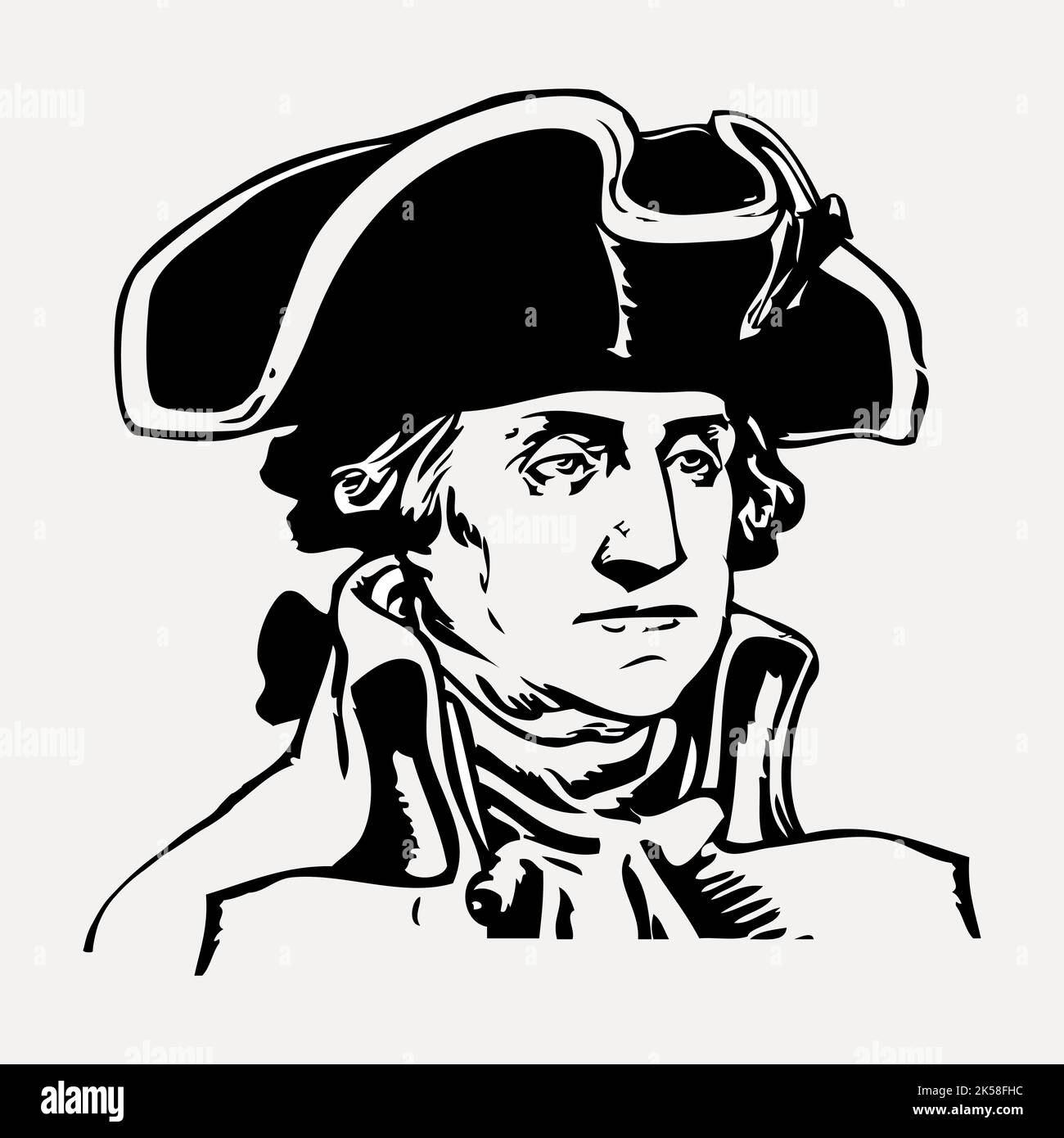George Washington hand drawn clipart, U.S president illustration vector ...