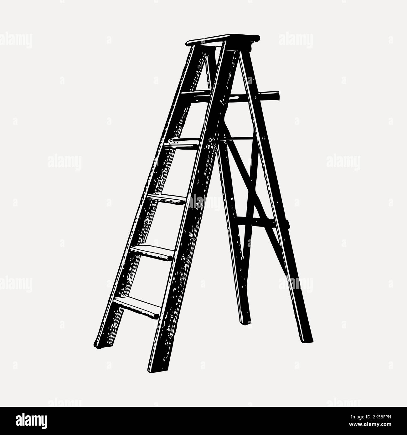 Ladder hand drawn clipart, equipment illustration vector Stock Vector ...