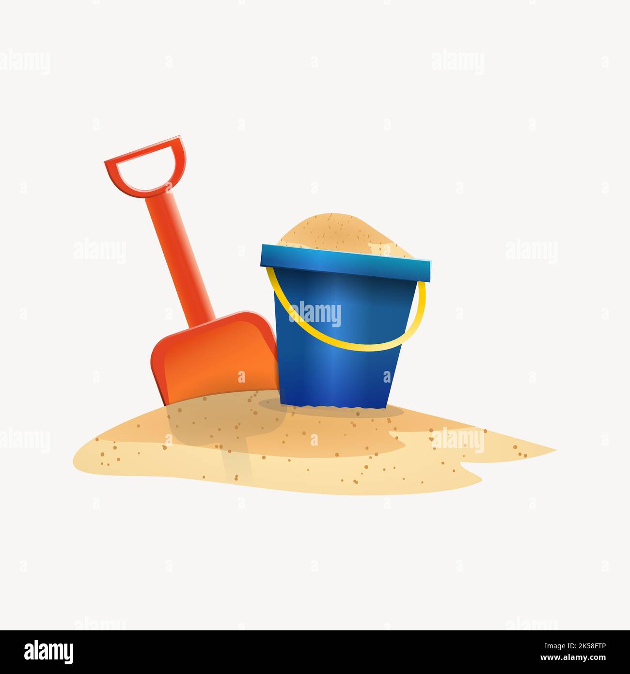 Sand bucket clipart, toy illustration vector Stock Vector Image & Art ...