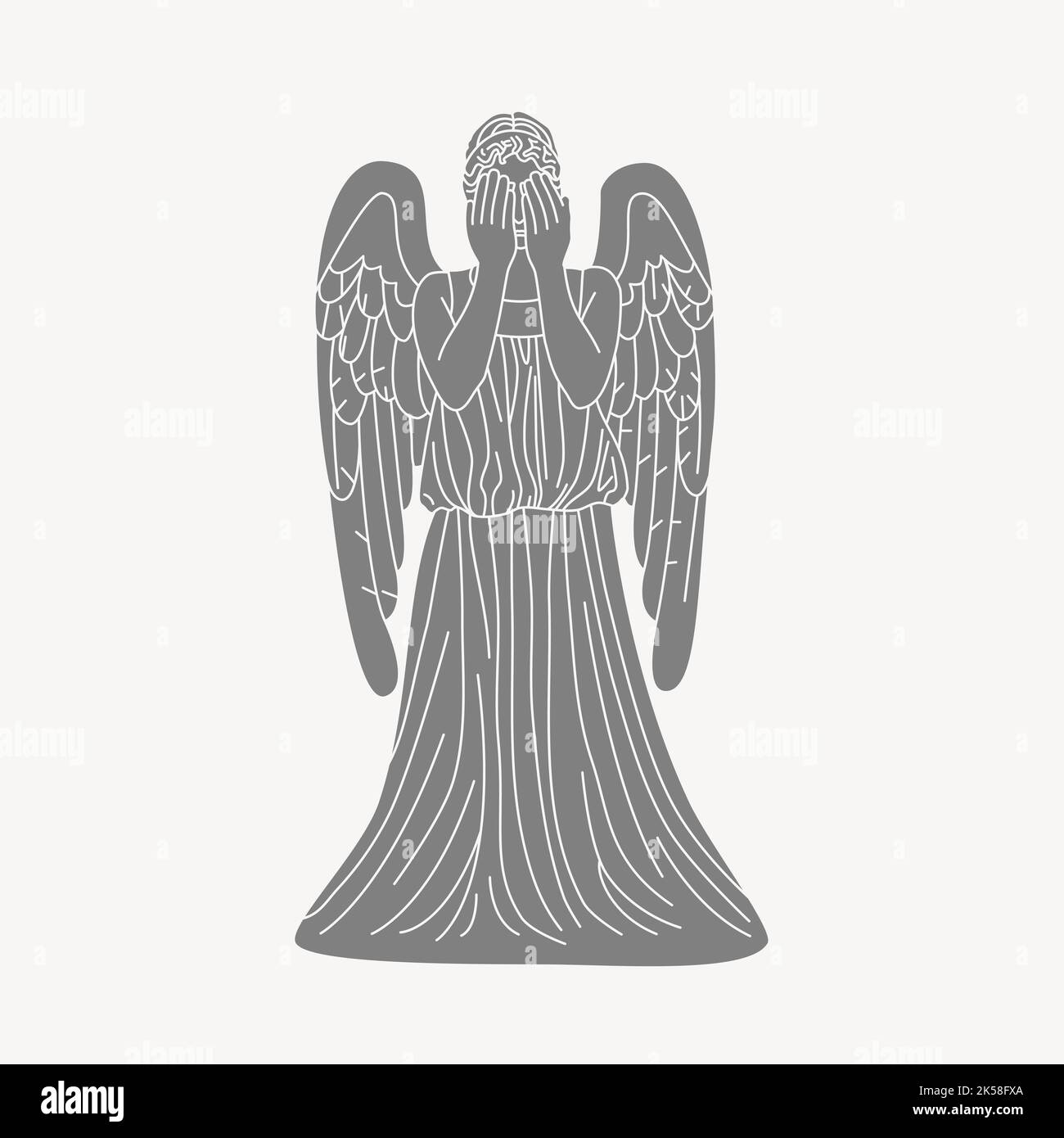 Weeping angel clipart, vintage illustration vector Stock Vector Image ...