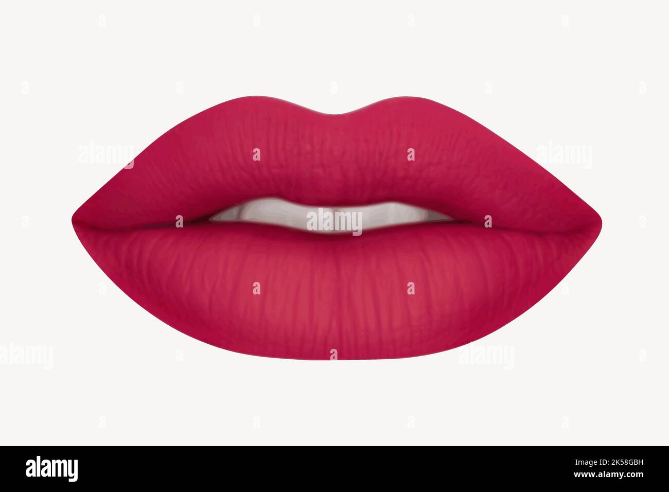 Pink matte lips clipart, woman collage element vector Stock Vector ...