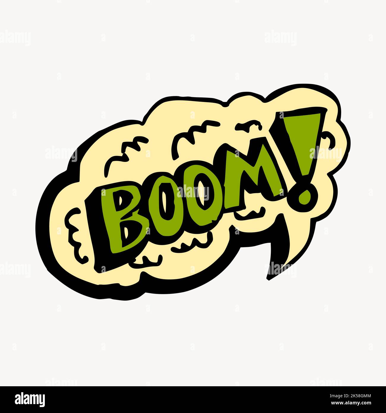 Boom speech bubble word sticker doodle, illustration vector Stock ...
