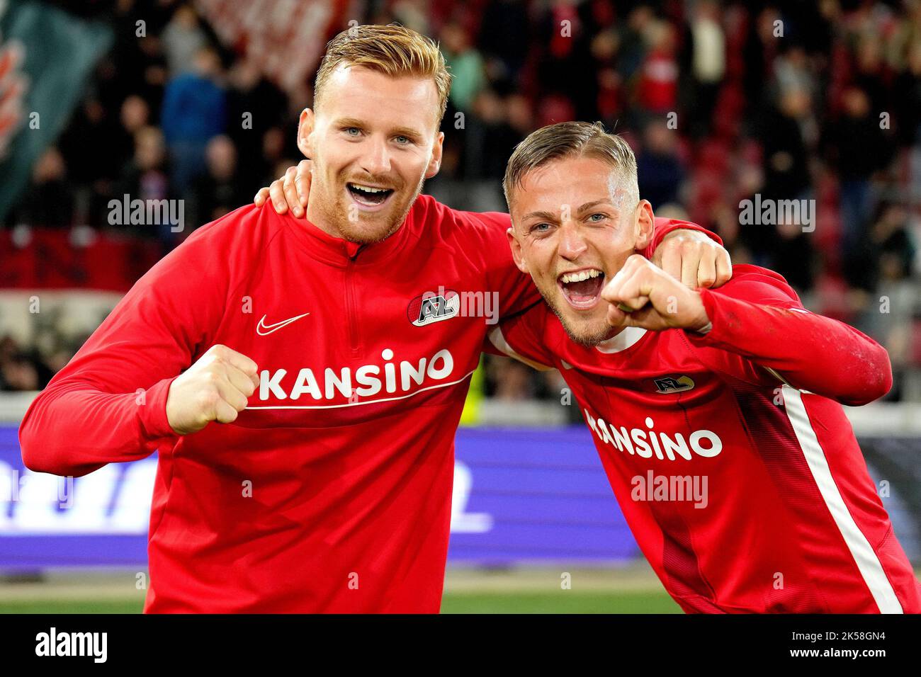 ALKMAAR - (lr) Dani de Wit of AZ, Jesper Karlsson of AZ after the UEFA ...