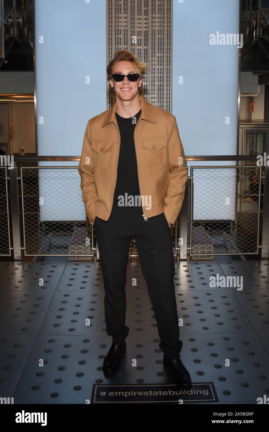 New York, United States. 06th Oct, 2022. Cooper van Grootel visits the ...
