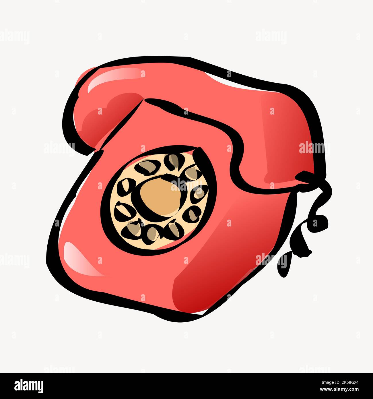 Red telephone doodle, illustration vector Stock Vector Image & Art - Alamy