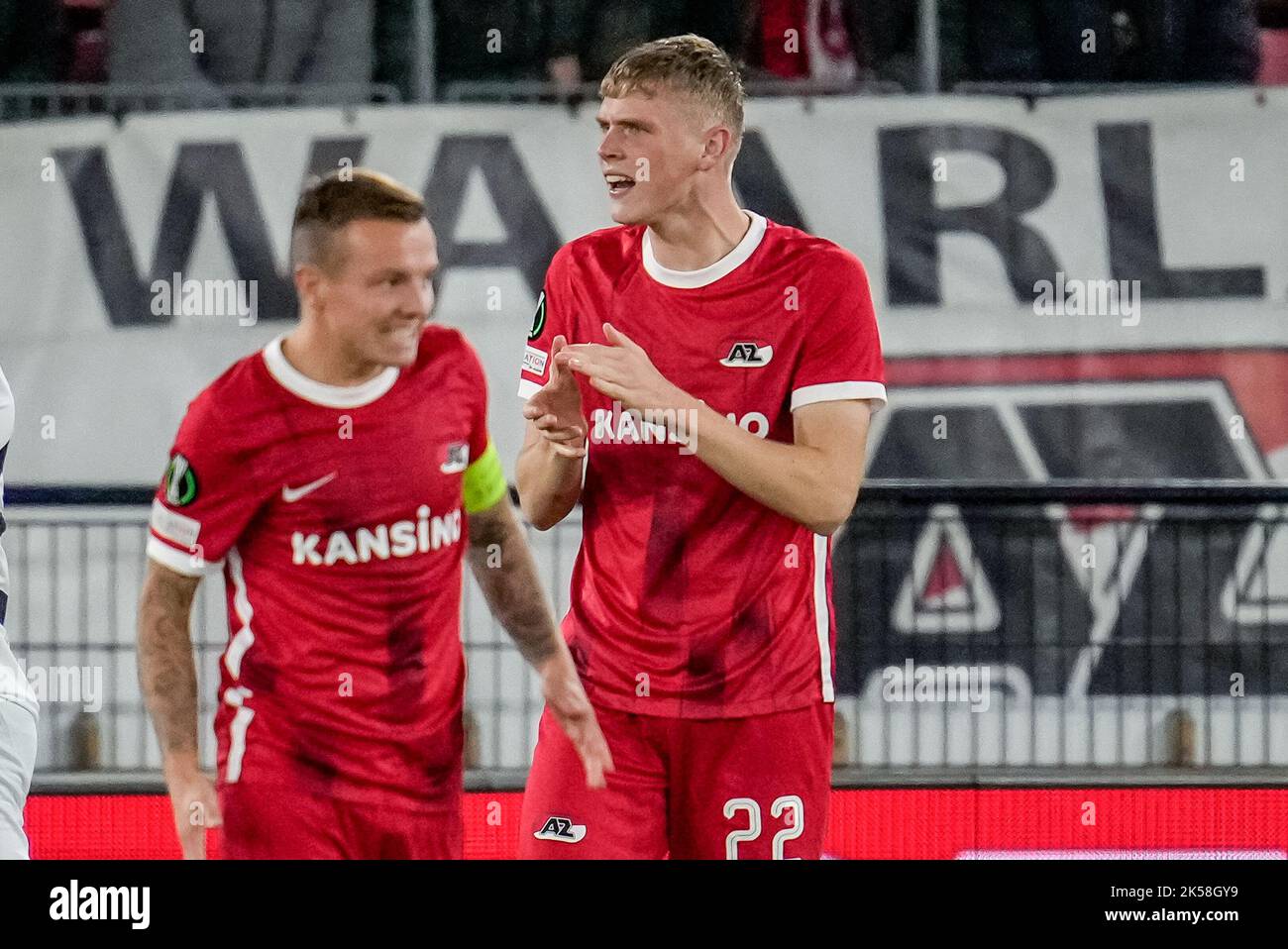 ALKMAAR, NETHERLANDS - OCTOBER 6: Maxim Dekker of AZ during the UEFA ...