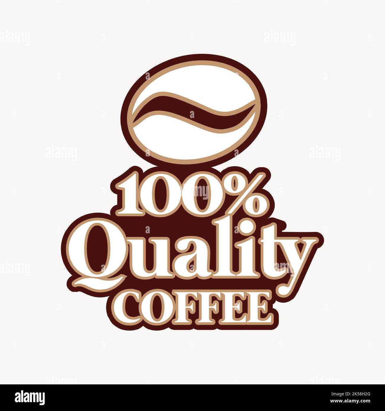 100% quality coffee sign clipart, food illustration vector Stock Vector ...