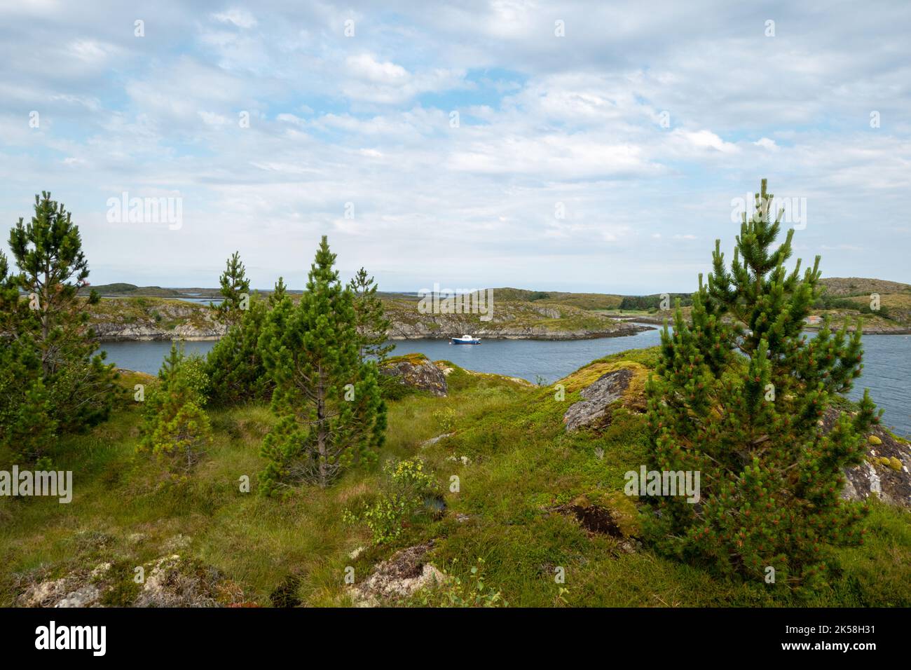 view at colourful rocks in the mountains of the island Leka in Norway ...