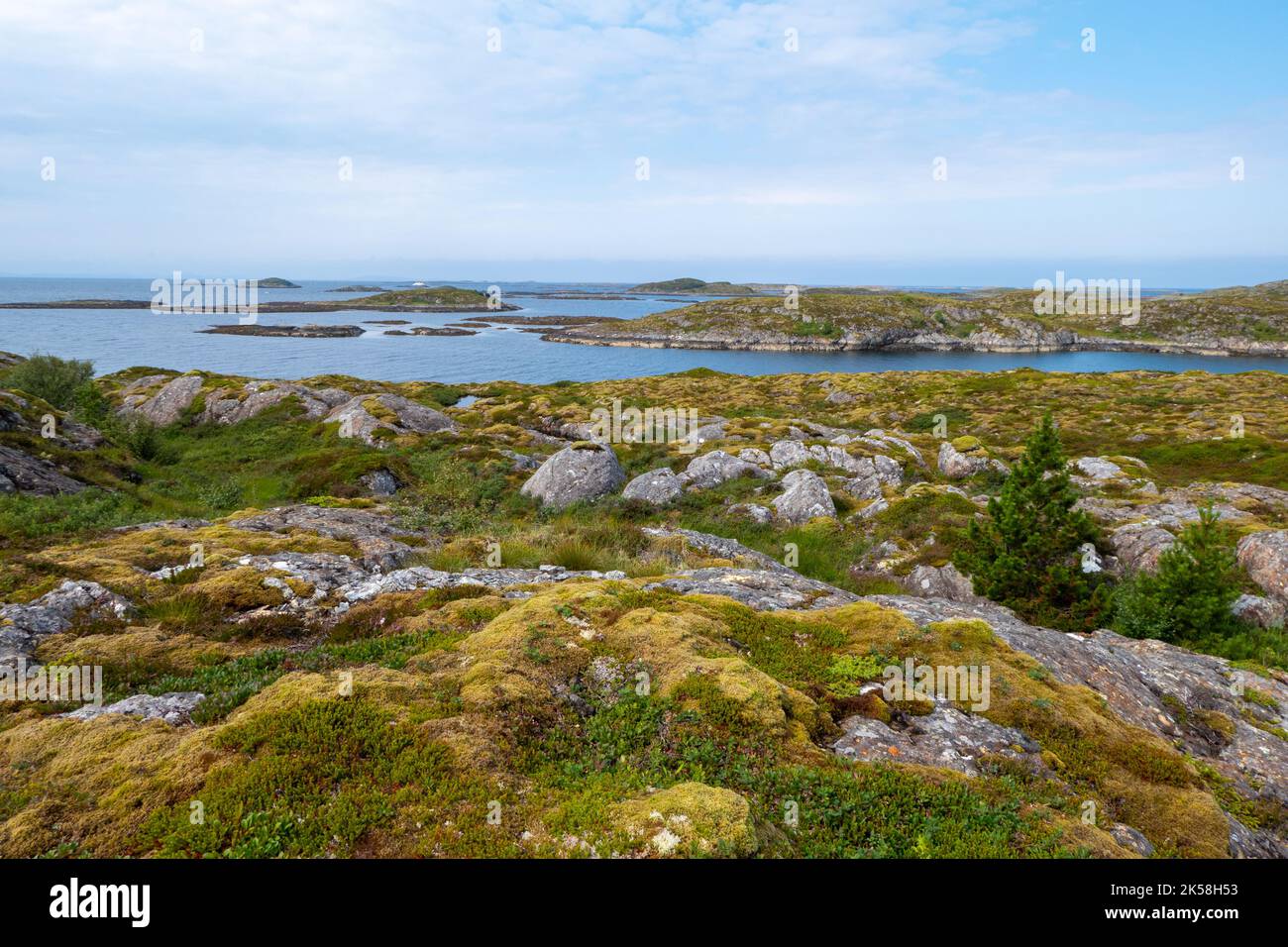 view at colourful rocks in the mountains of the island Leka in Norway ...