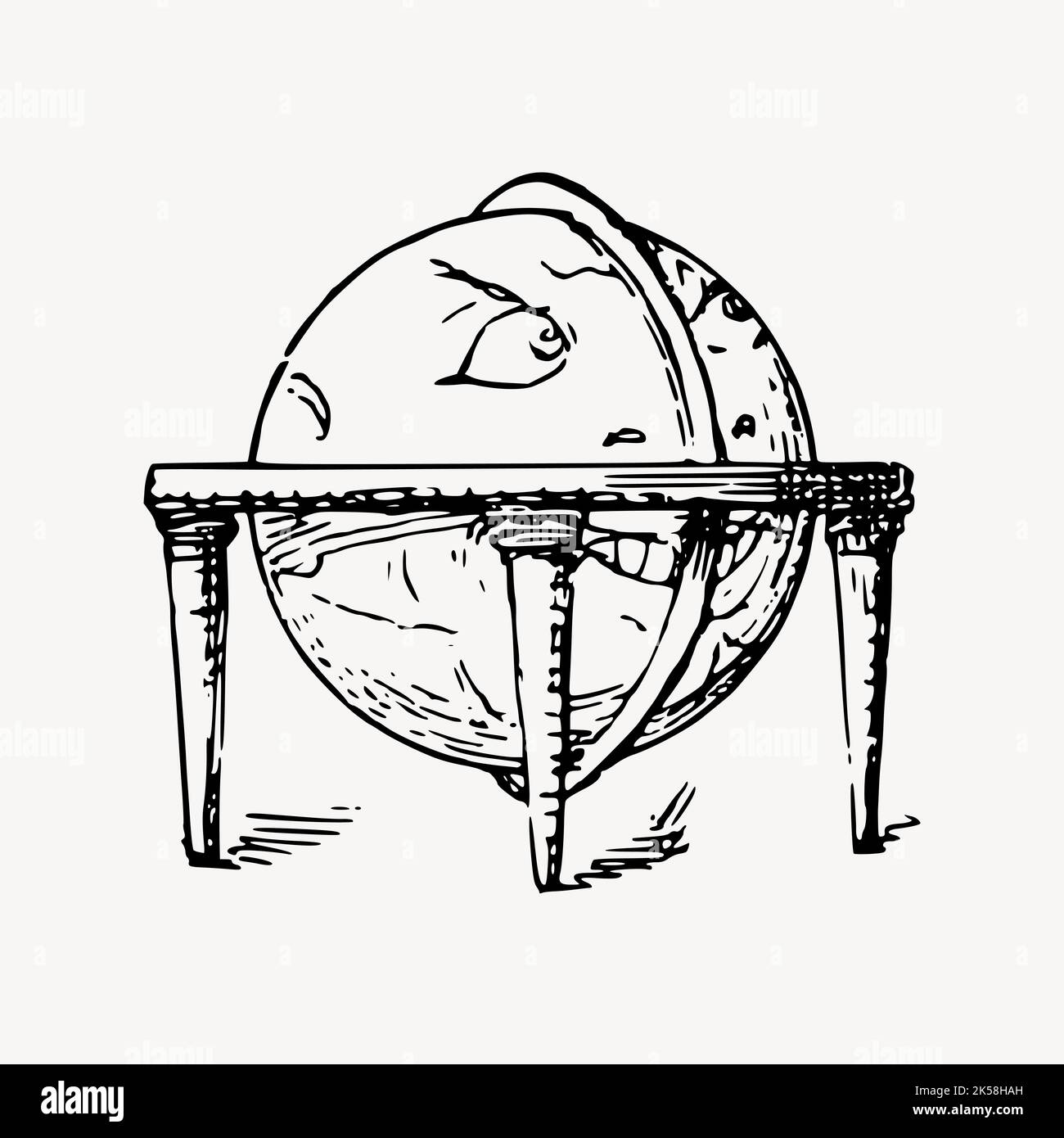 Villain comic character clipart, vintage globe illustration vector ...