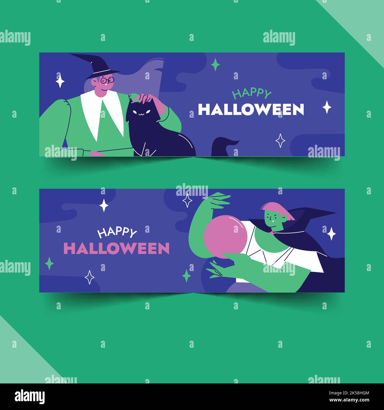 halloween celebration horizontal banner template vector design ...