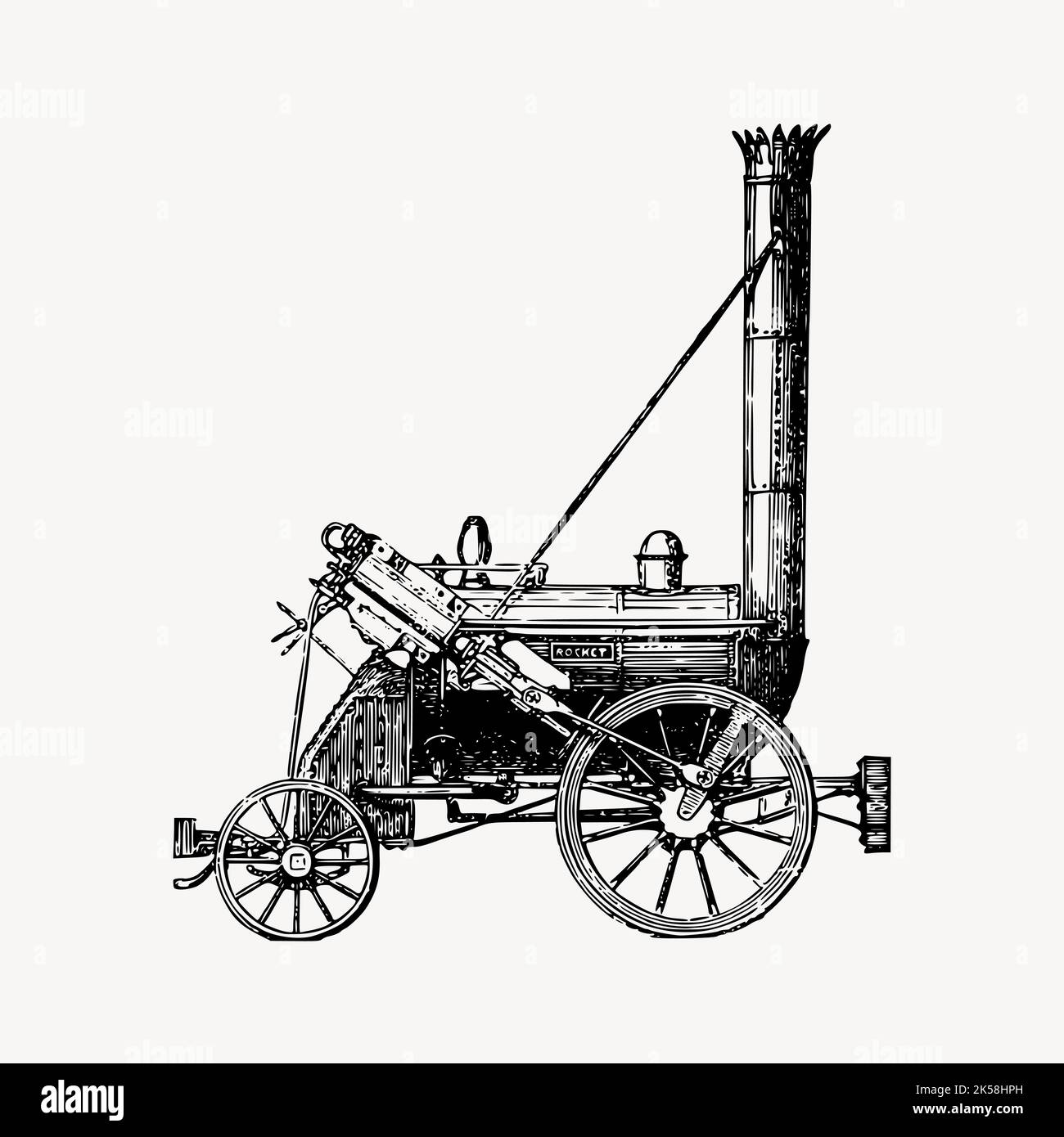 Vintage steam locomotive illustr hi-res stock photography and images ...