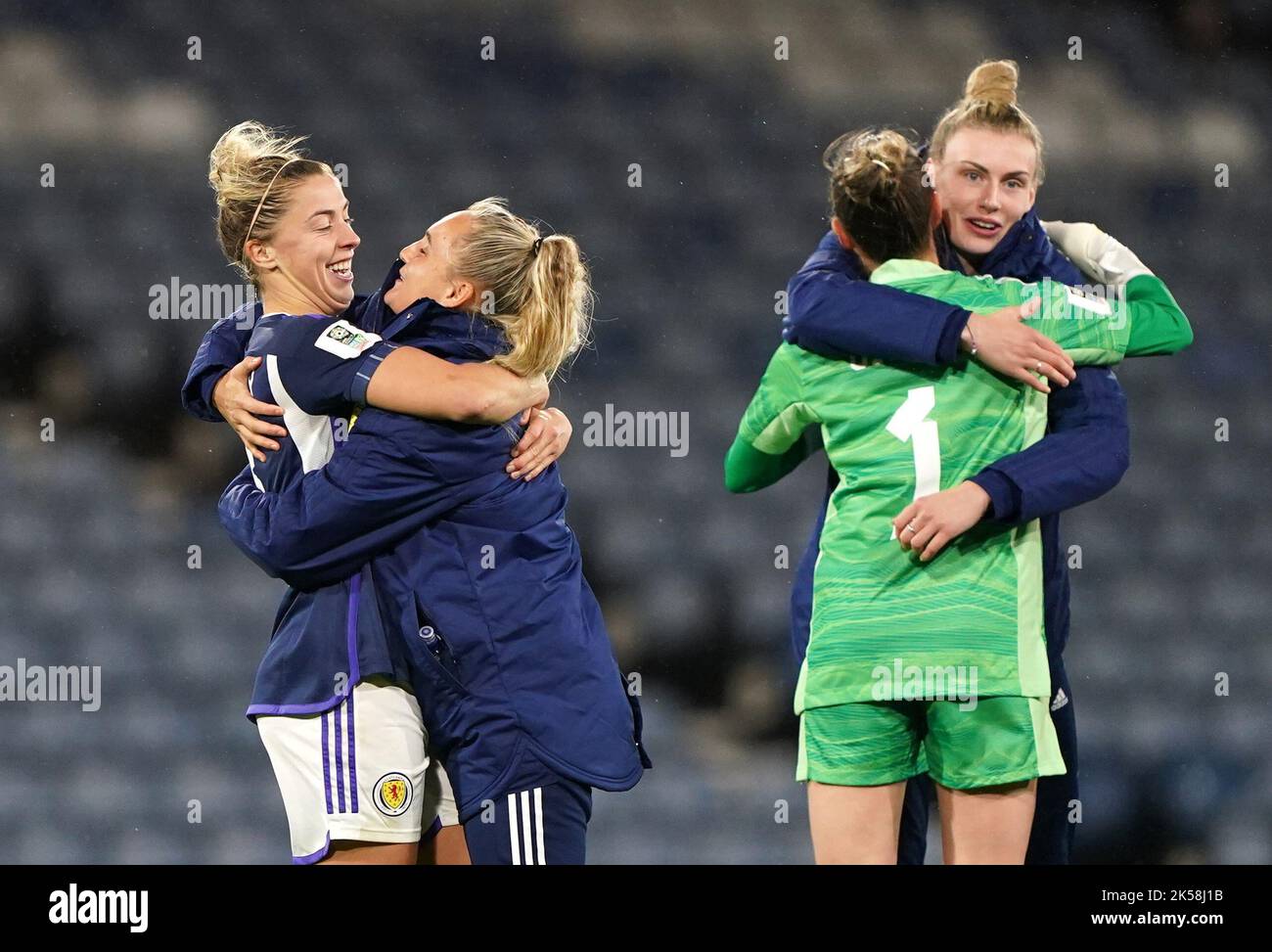 Scotland's Nicola Docherty (left) celebrates following the FIFA Women's ...