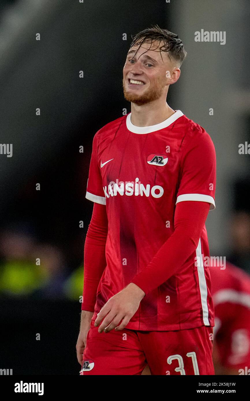 ALKMAAR, NETHERLANDS - OCTOBER 6: Sam Beukema of AZ during the UEFA ...