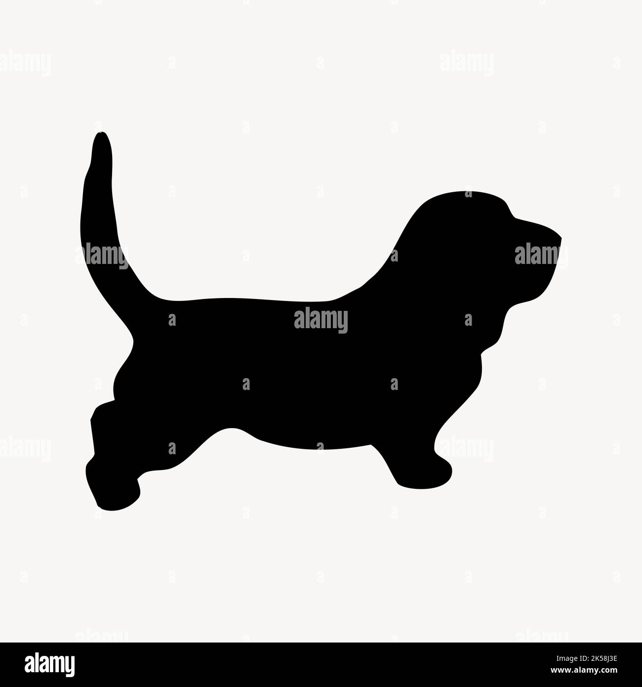 Basset Hound dog silhouette, animal illustration in black vector Stock ...