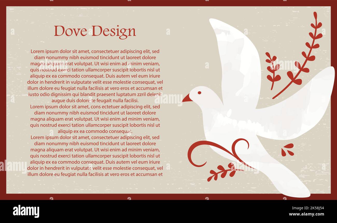A dove and details in a cut paper style with textures Stock Vector ...