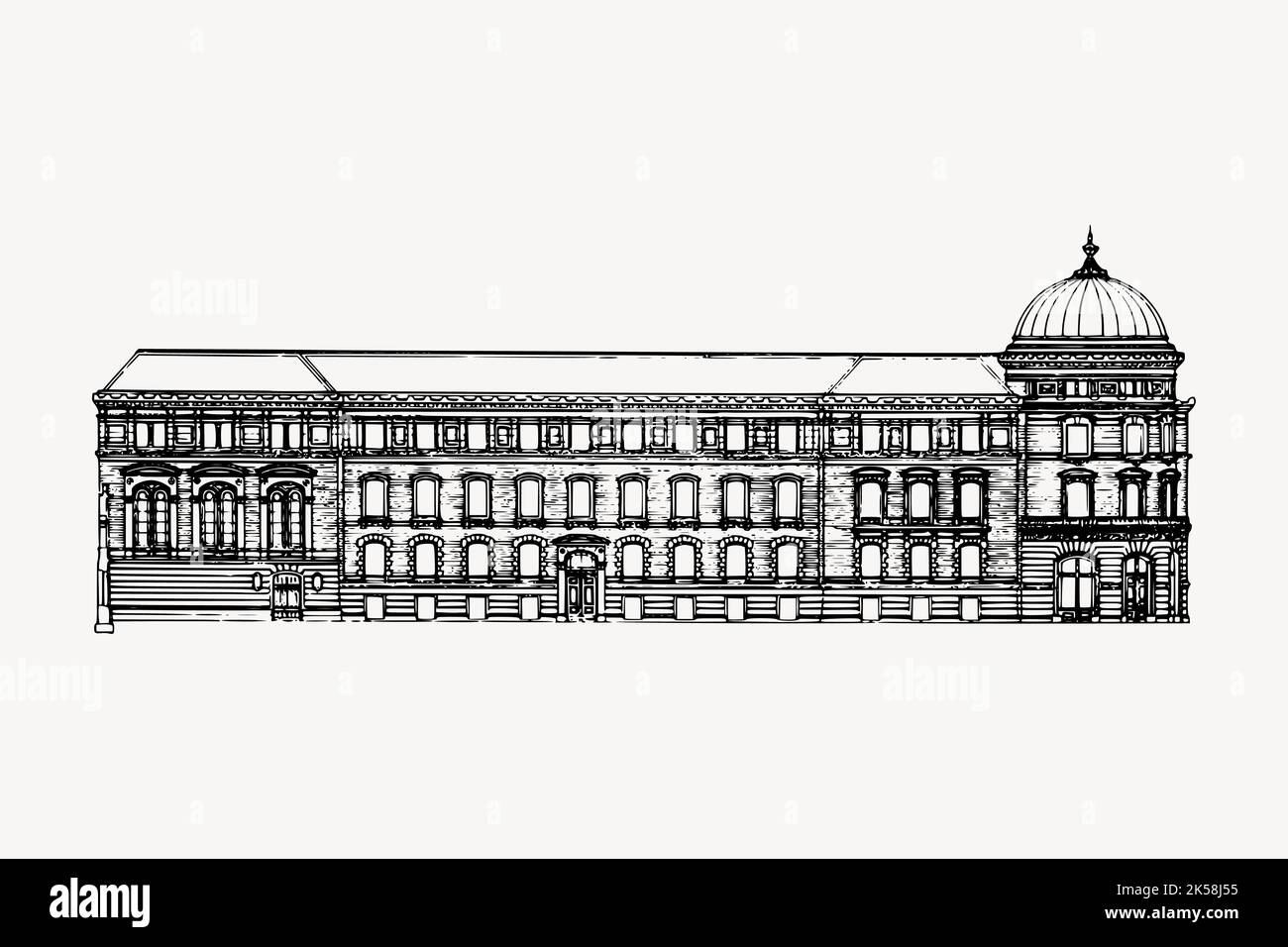 Vintage palace clipart, building architecture illustration vector Stock ...