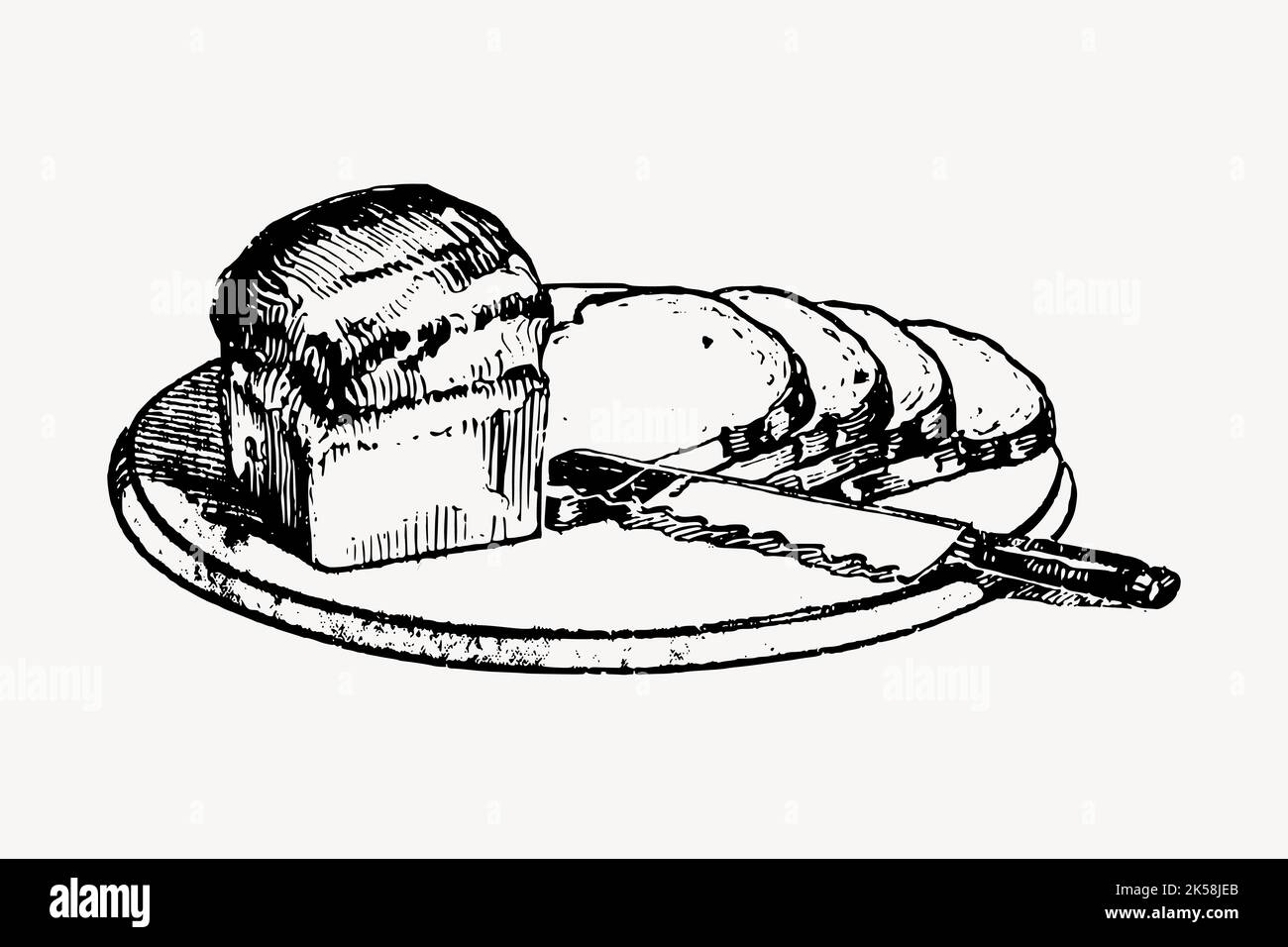 Bread Loaf Drawing Vintage Bakery Illustration Vector Stock Vector Image And Art Alamy