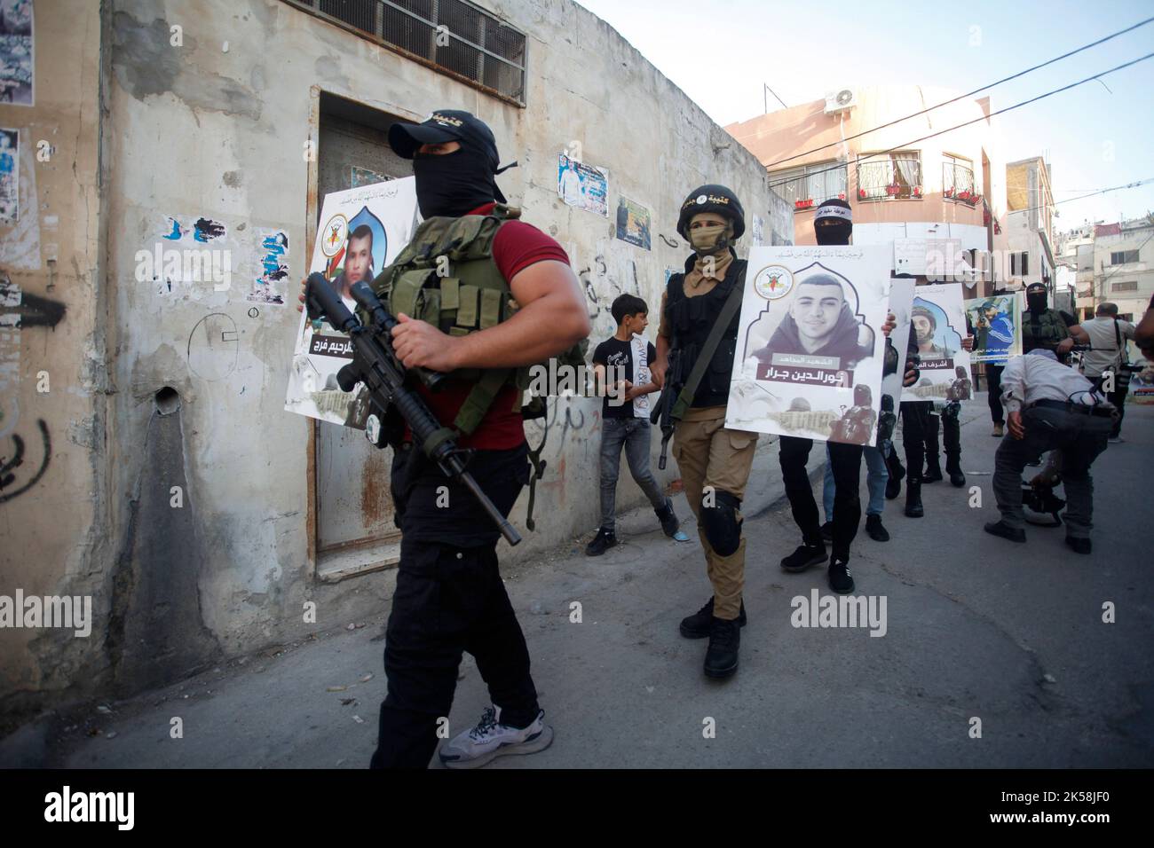 Jenin, Palestine. 06th Oct, 2022. Palestinian gunmen from the Islamic ...
