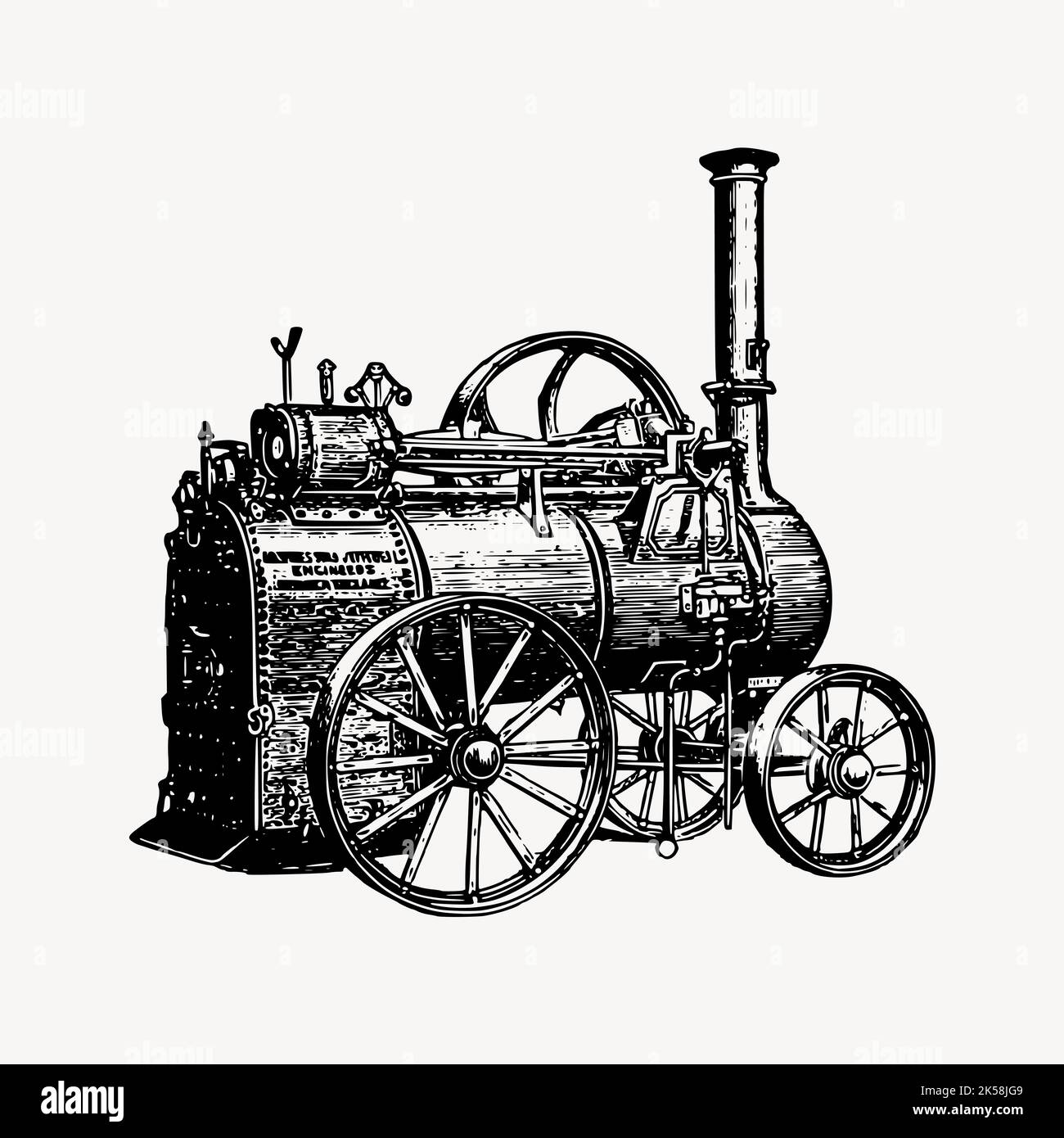 Stephenson's Rocket clipart, vintage steam locomotive illustration ...