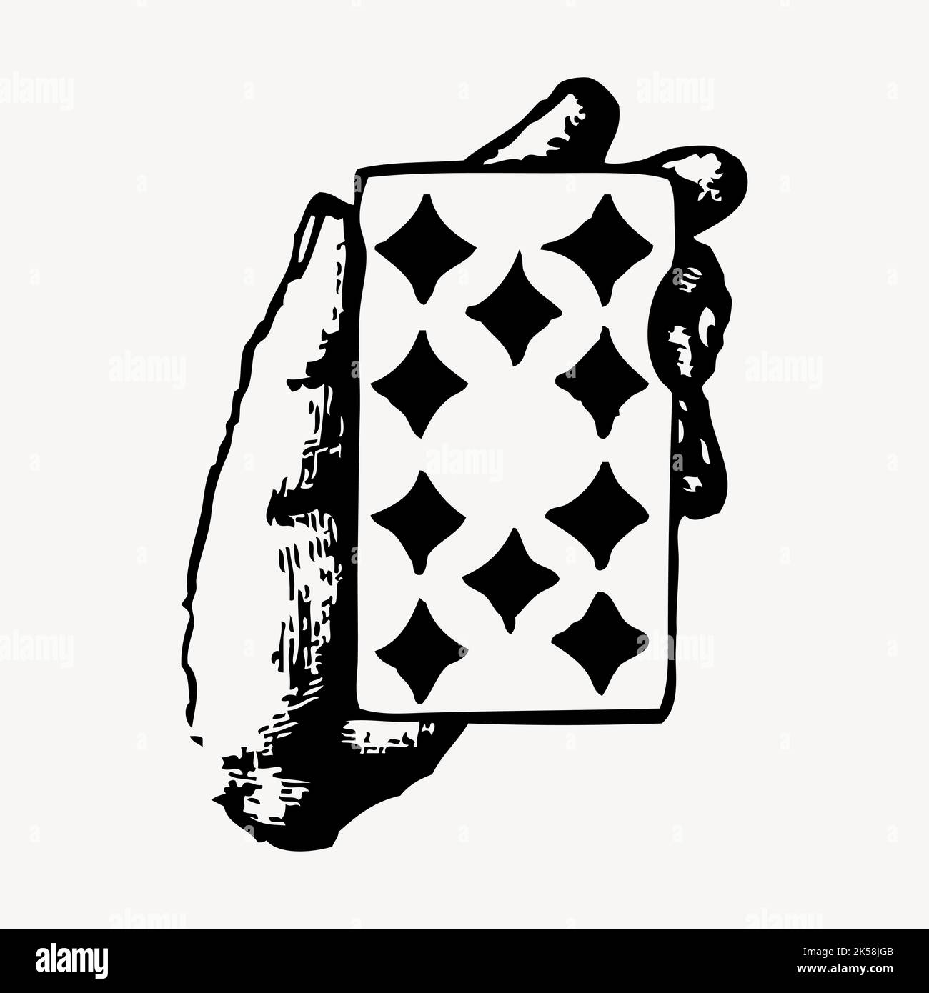Ten diamond card drawing, vintage hand illustration vector Stock Vector ...