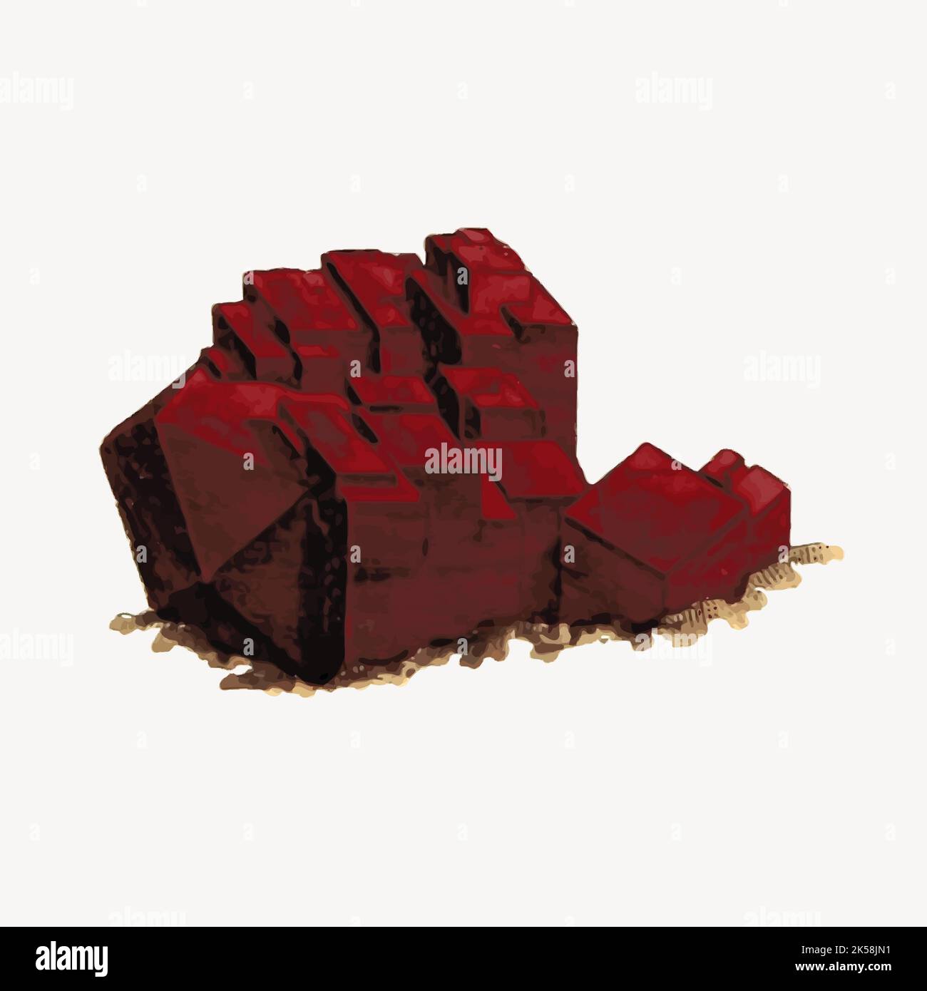 Red copper oxide clipart, vintage chemistry illustration vector Stock ...