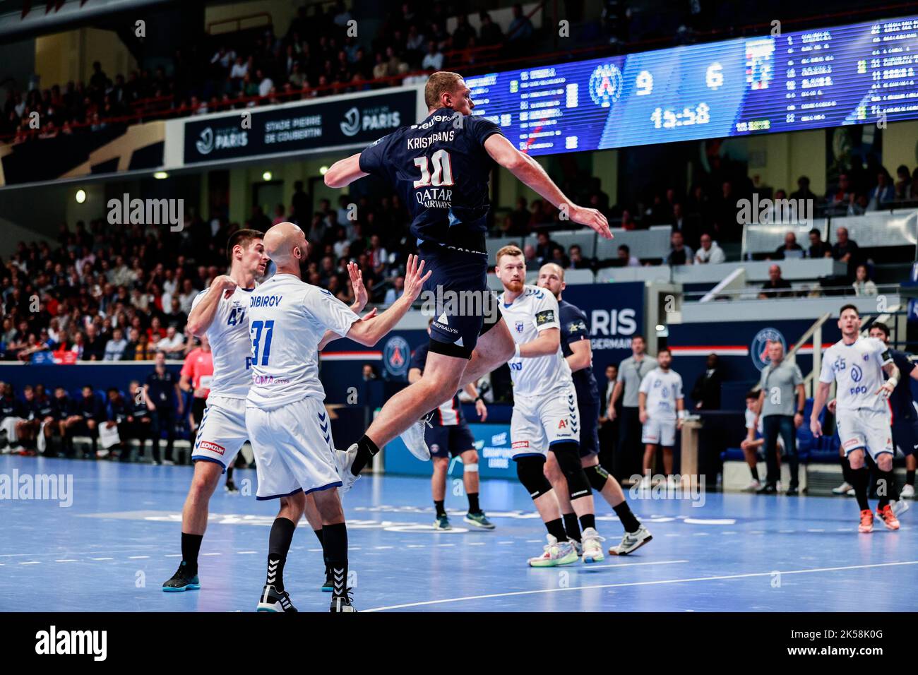 Paris, France, October 6, 2022, Dainis Kristopans of PSG during the EHF Champions League, Group ...