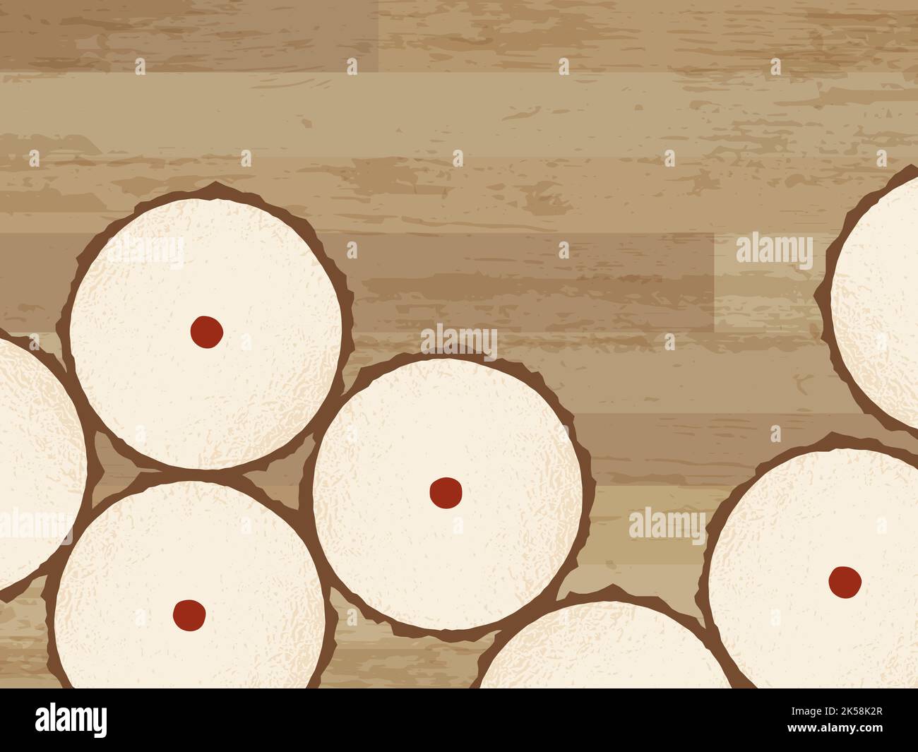 Traditional Chinese new year sticky rice cakes, in a cut paper style ...