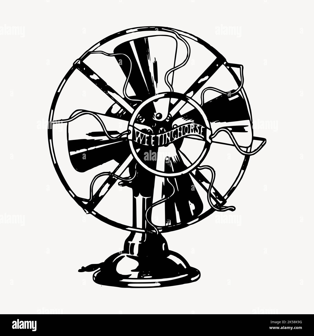 Vintage fan drawing, electrical object illustration vector Stock Vector ...