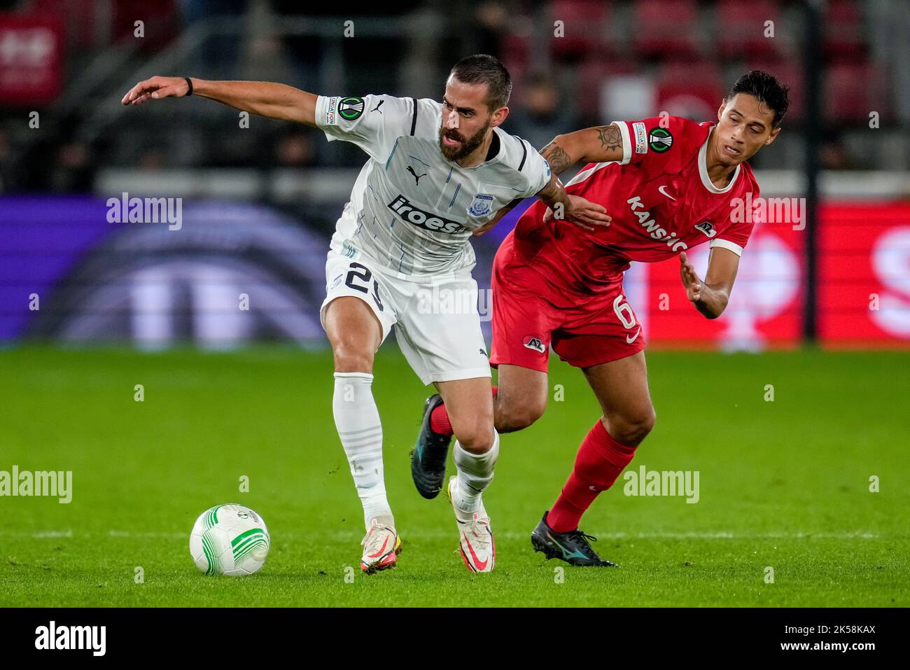 ALKMAAR, NETHERLANDS - OCTOBER 6: Chambos Kyriakou of Apollon, Tijjani ...