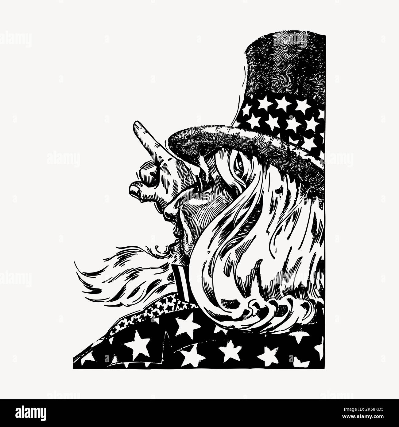 Uncle Sam pointing finger clipart, American mascot illustration vector ...