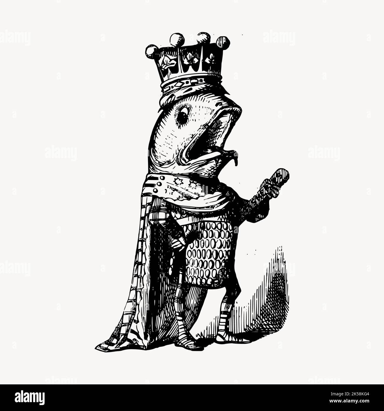 Fish king drawing Stock Vector Images - Alamy