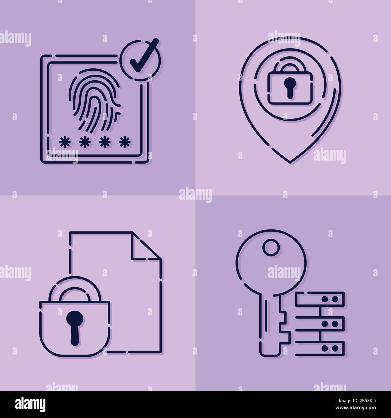 four cyber security set icons Stock Vector Image & Art - Alamy
